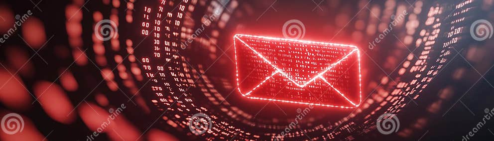A Concept of a Phishing Red Email Icon, Internet Security Stock ...