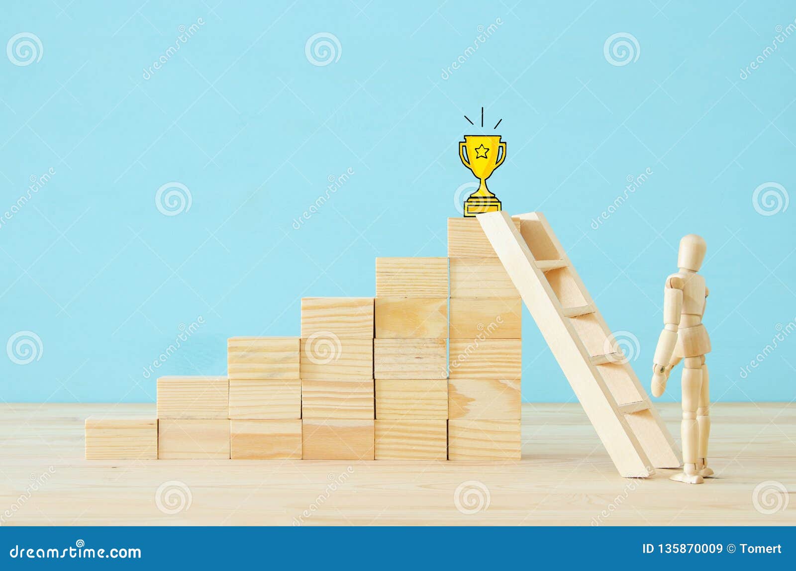 Concept Photo of Obstacles Overcoming, Wooden Dummy Looking at a ...