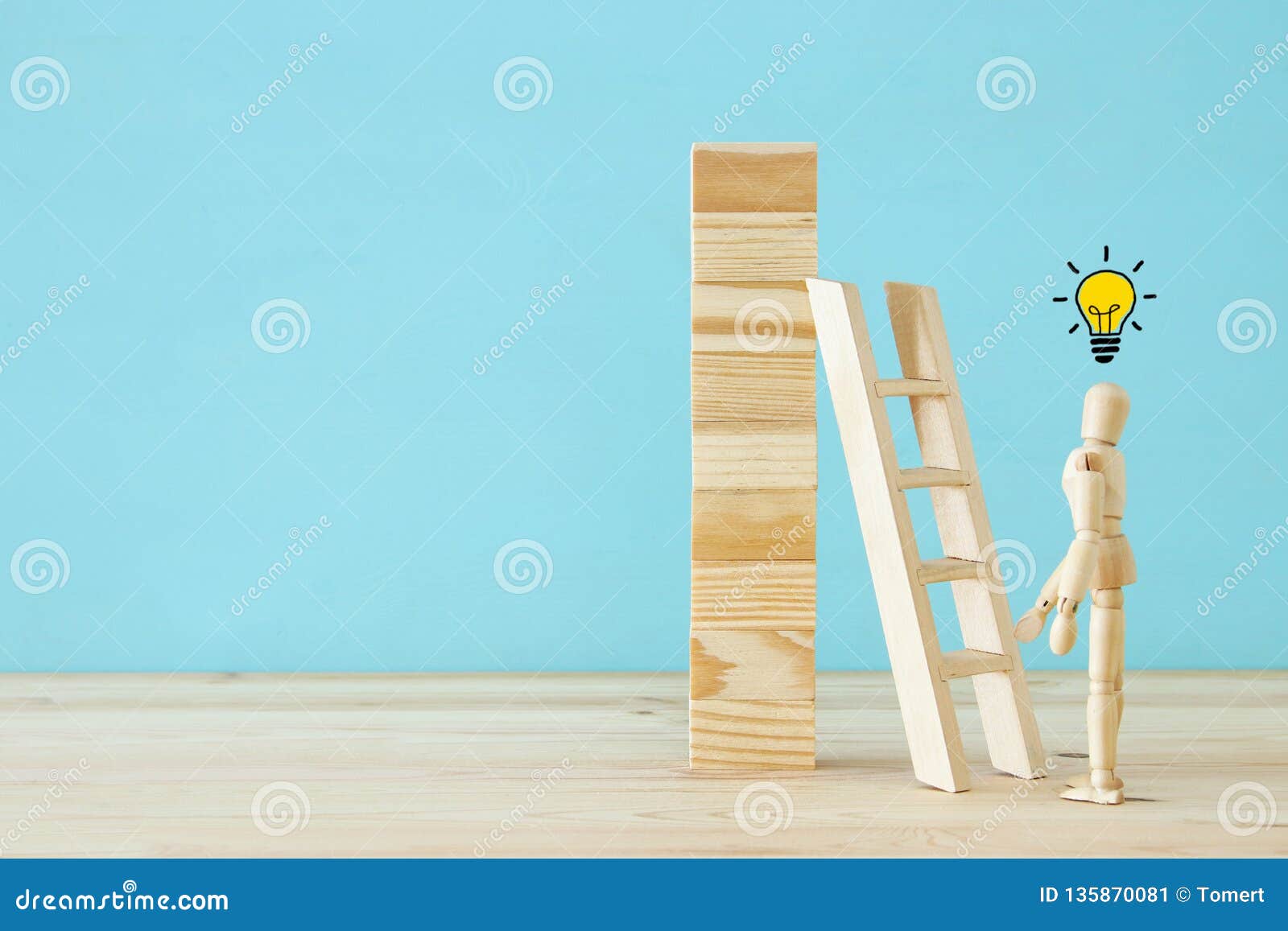 Concept Photo of Obstacles Overcoming, Wooden Dummy Looking at a ...