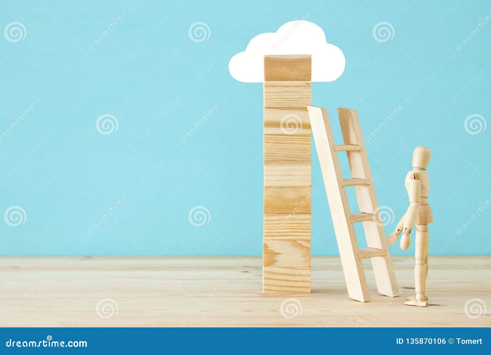 Concept Photo of Obstacles Overcoming, Wooden Dummy Looking at a ...