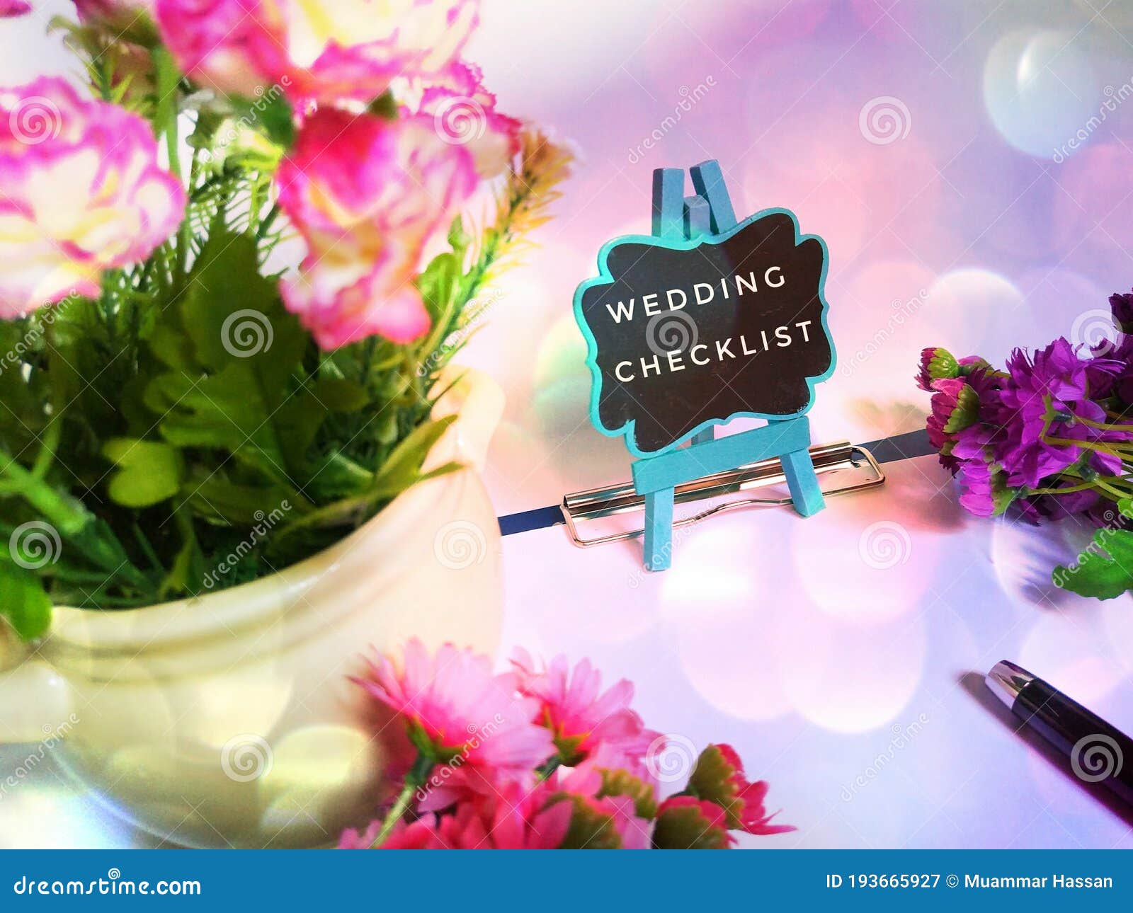 Wedding Checklist And Rose Bouquet Royalty-Free Stock Image ...