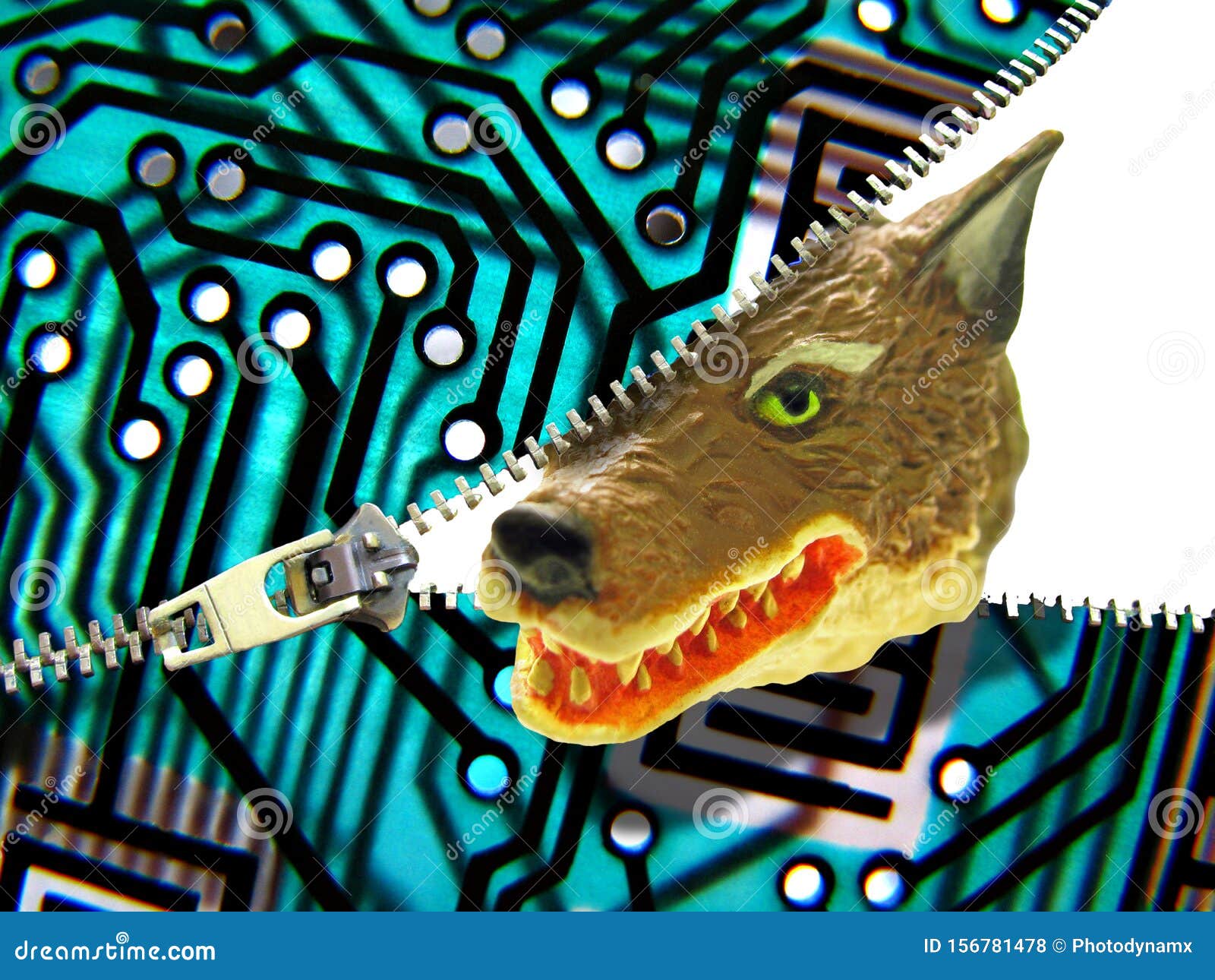 Wolf Dog Computer Tablet Screen Hacker Impostor Intruder Fake Friend ...