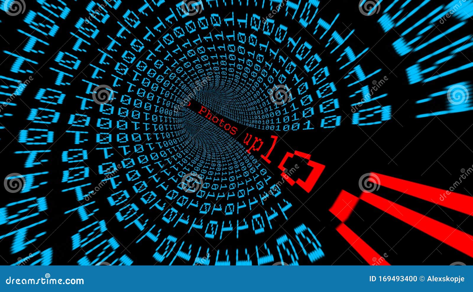 Photos upload data tunnel stock illustration. Illustration of computer ...
