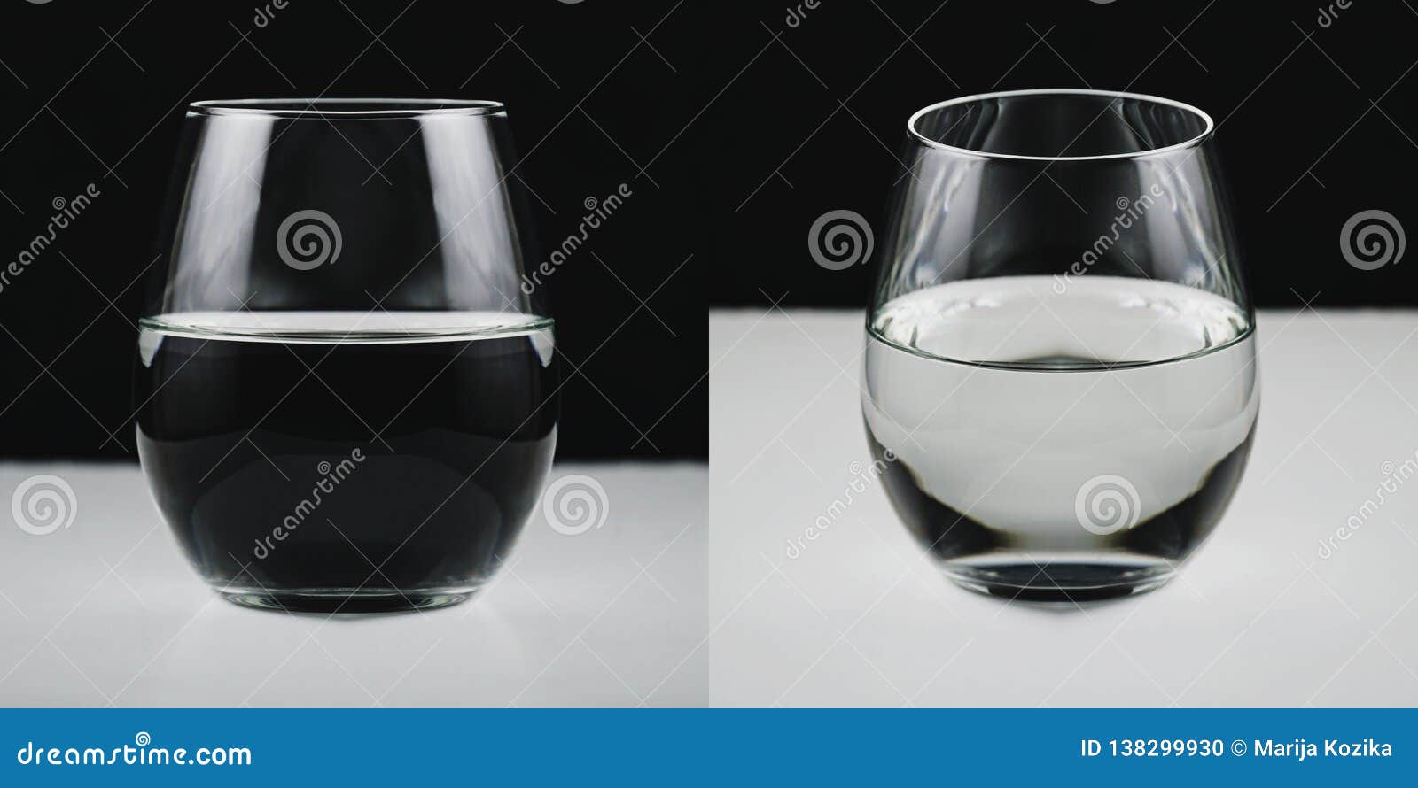 Concept Picture of a Glass Half Filled with Water Stock Photo - Image ...