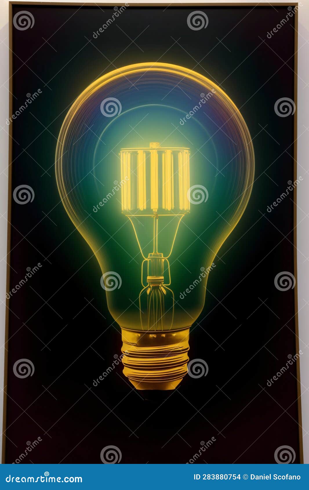 A Picture of a Yellow Light Bulb on a Black Background. Generative AI ...