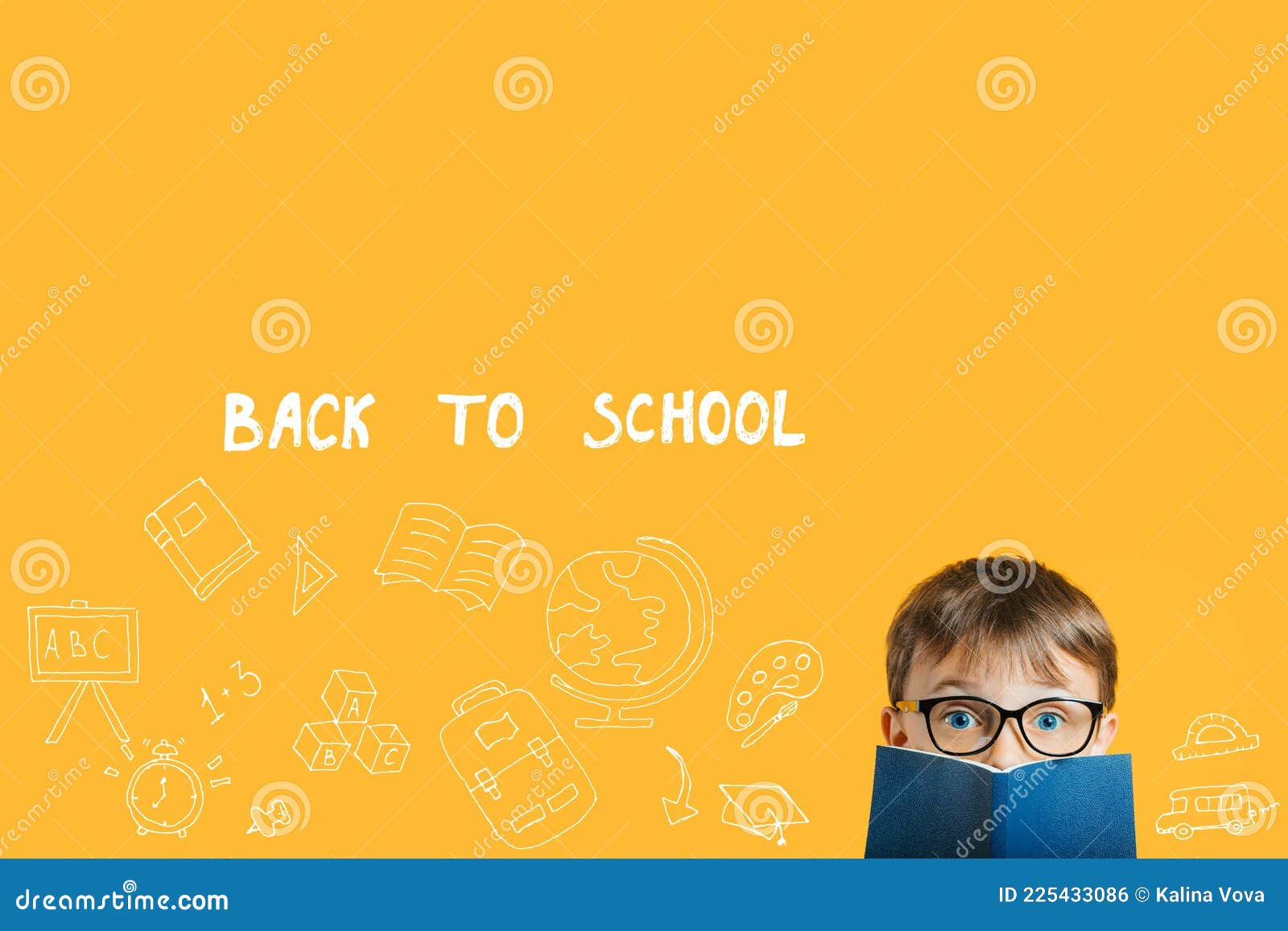 A Concept Pictures, Back To School on a Yellow Background Stock Photo ...