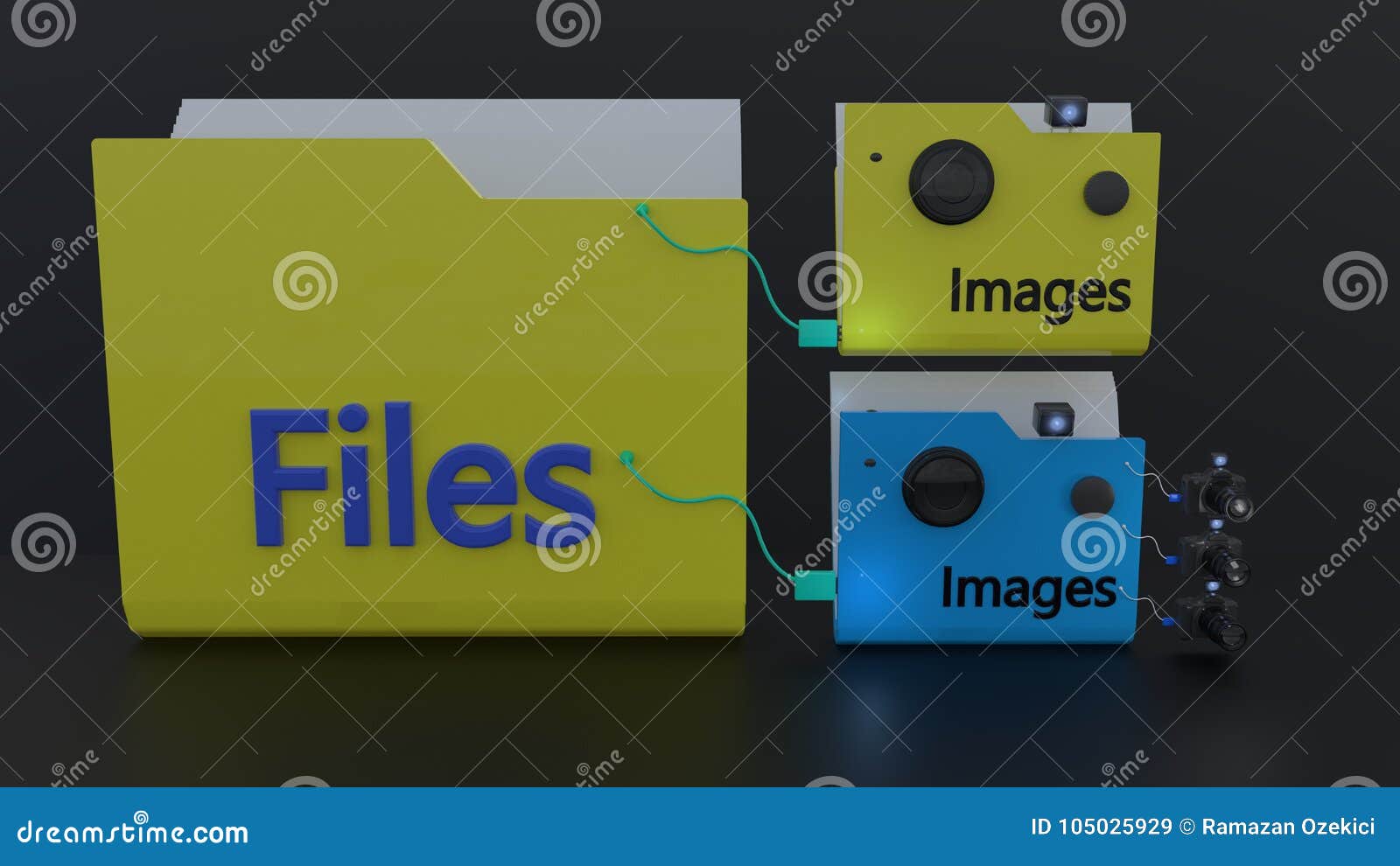 The Concept of the Pictures Folder MainFolder, 3d Rendering Stock ...