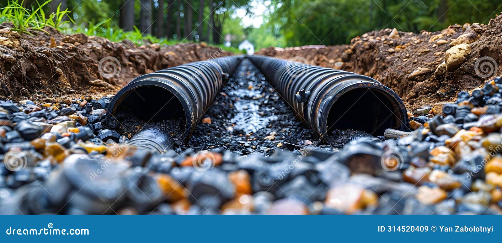 Underground Pipe Installation: Secure and Sleek Infrastructure. Concept ...