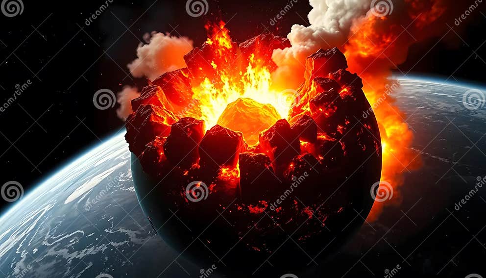 A Concept of Planet Earth Exploding and Visible from Space Generated by ...