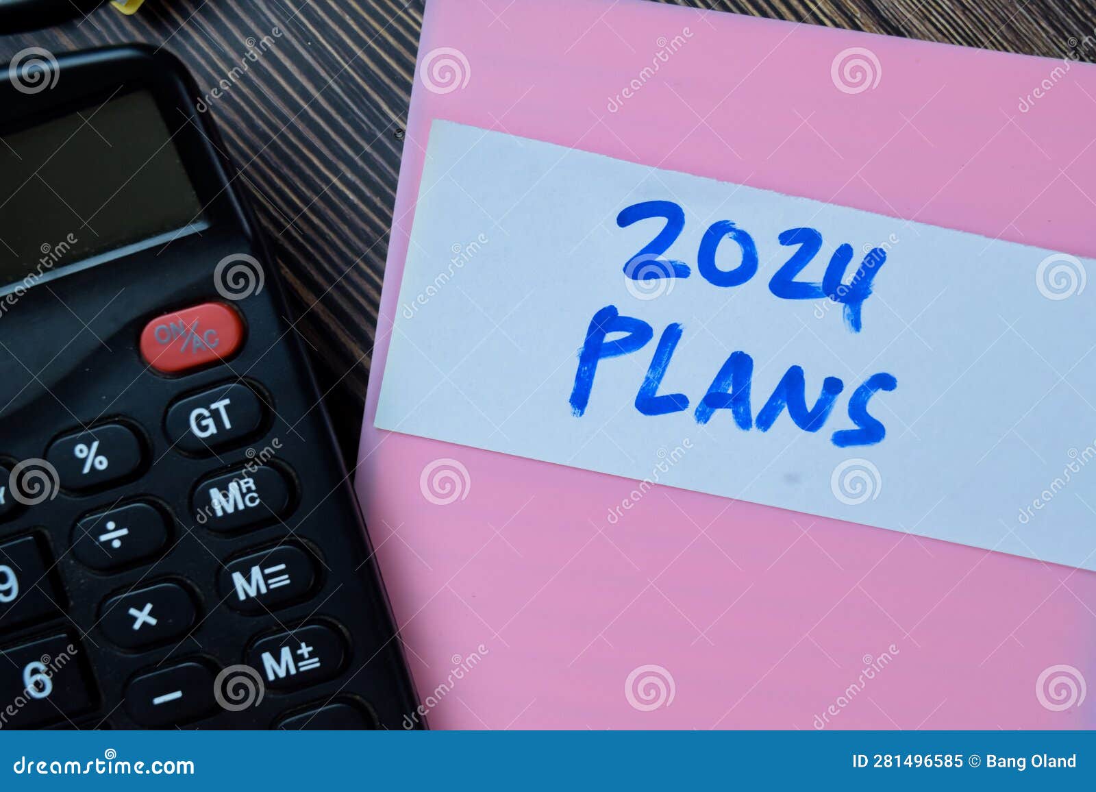 Concept of Plans 2024 Write on Sticky Notes Isolated on Wooden Table ...