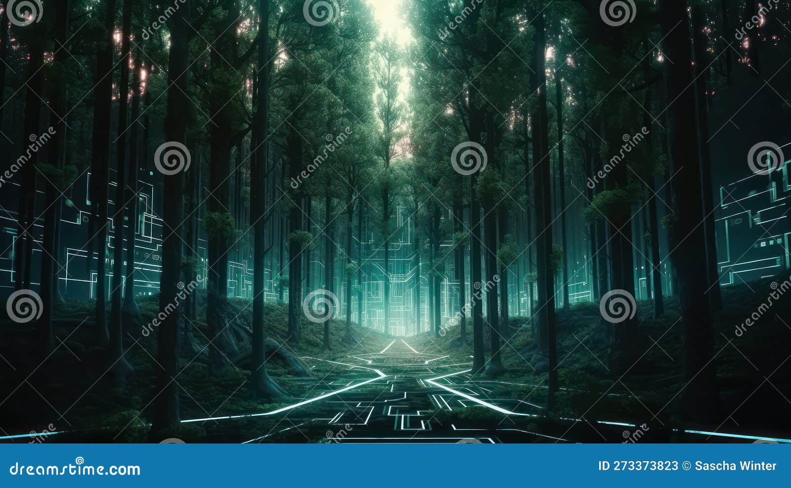 The Concept of Plant Communication Illustrated Using Data Paths Stock ...