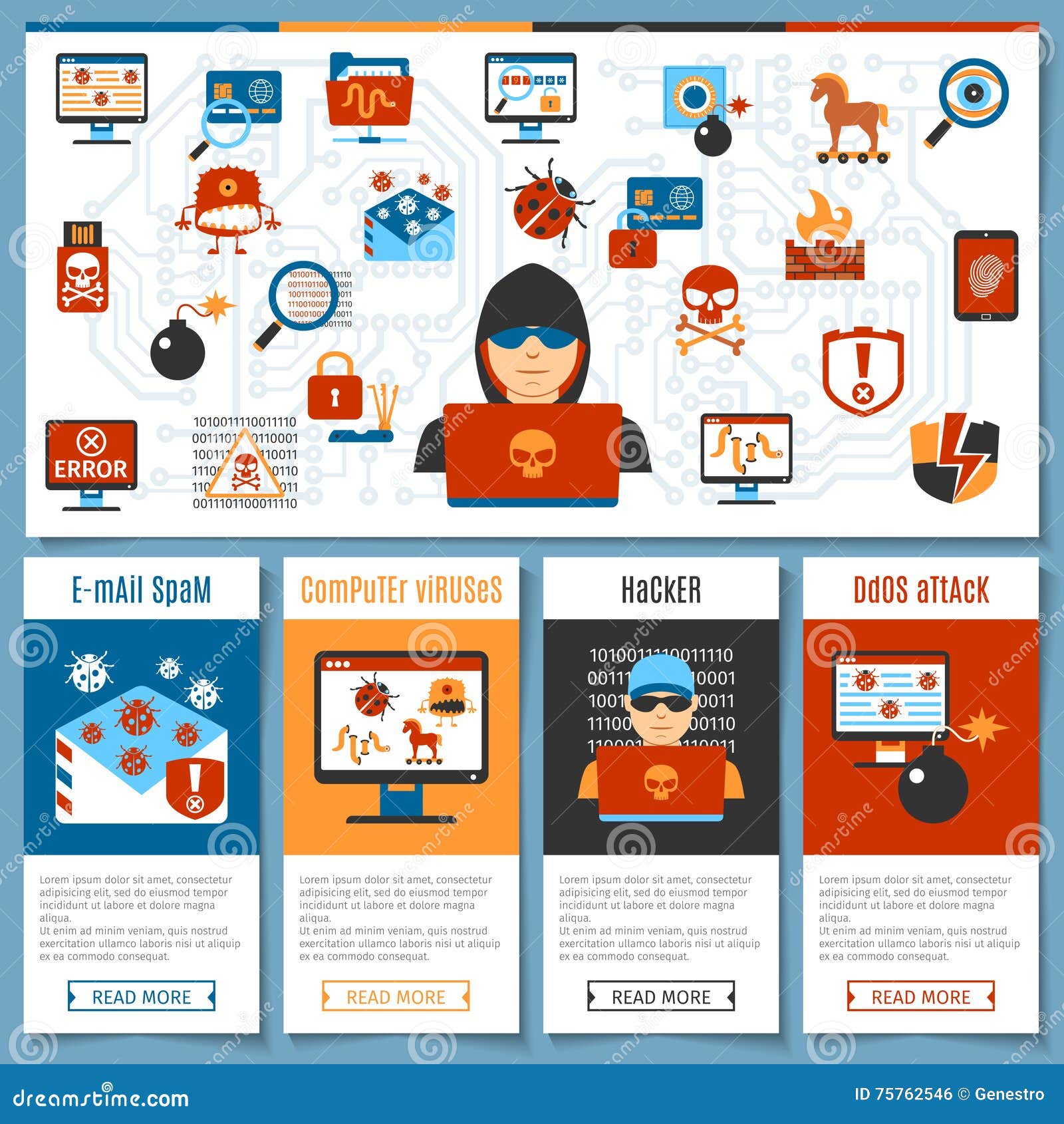 Concept Plat Set2 De Pirate Informatique Illustration Stock ...