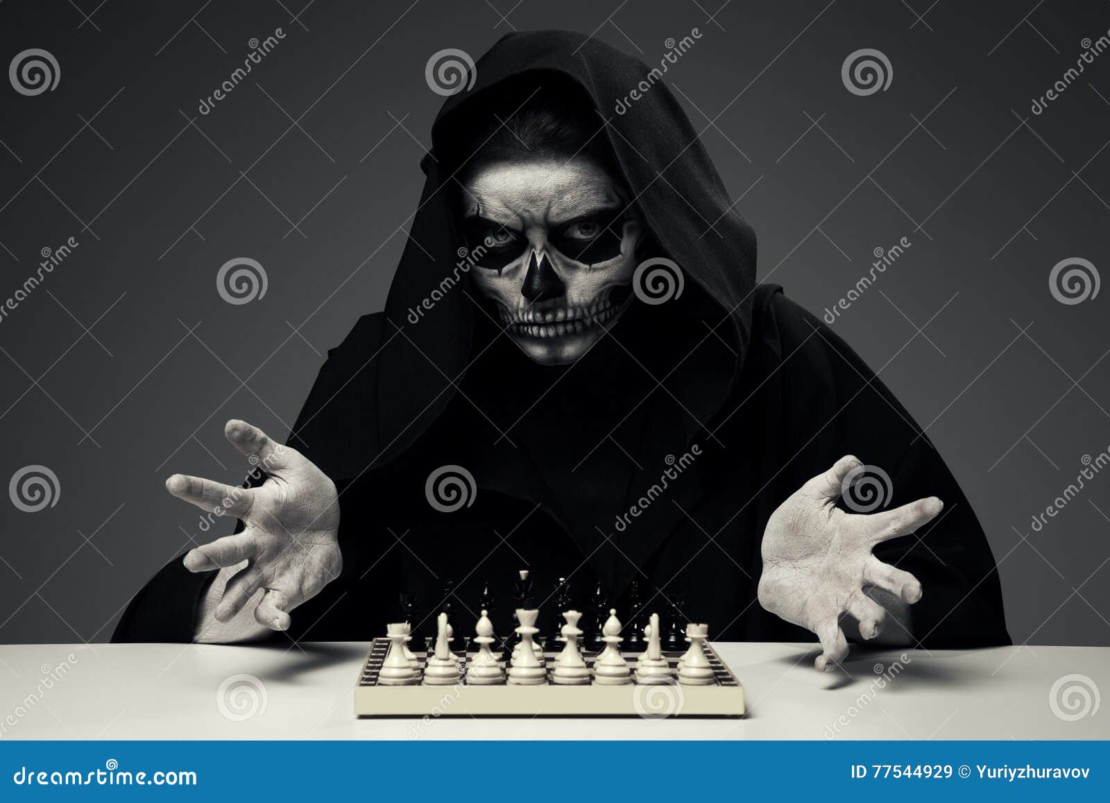 Concept "Playing with Death" Stock Image - Image of makeup ...