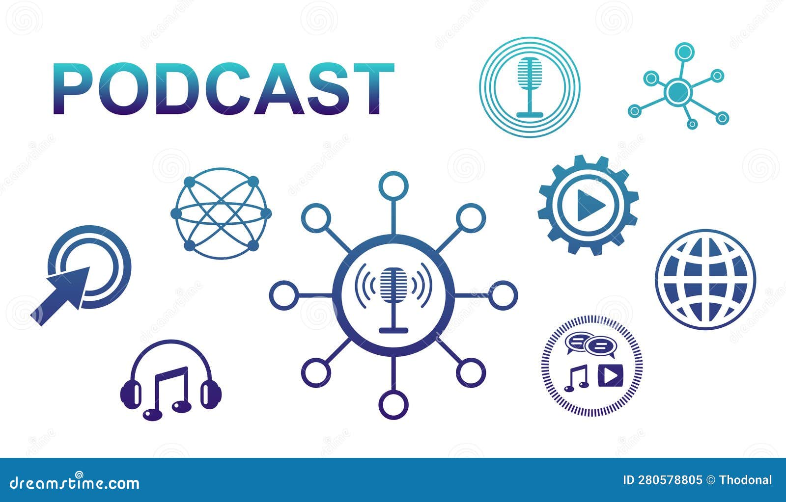 Concept of podcast stock illustration. Illustration of music - 280578805