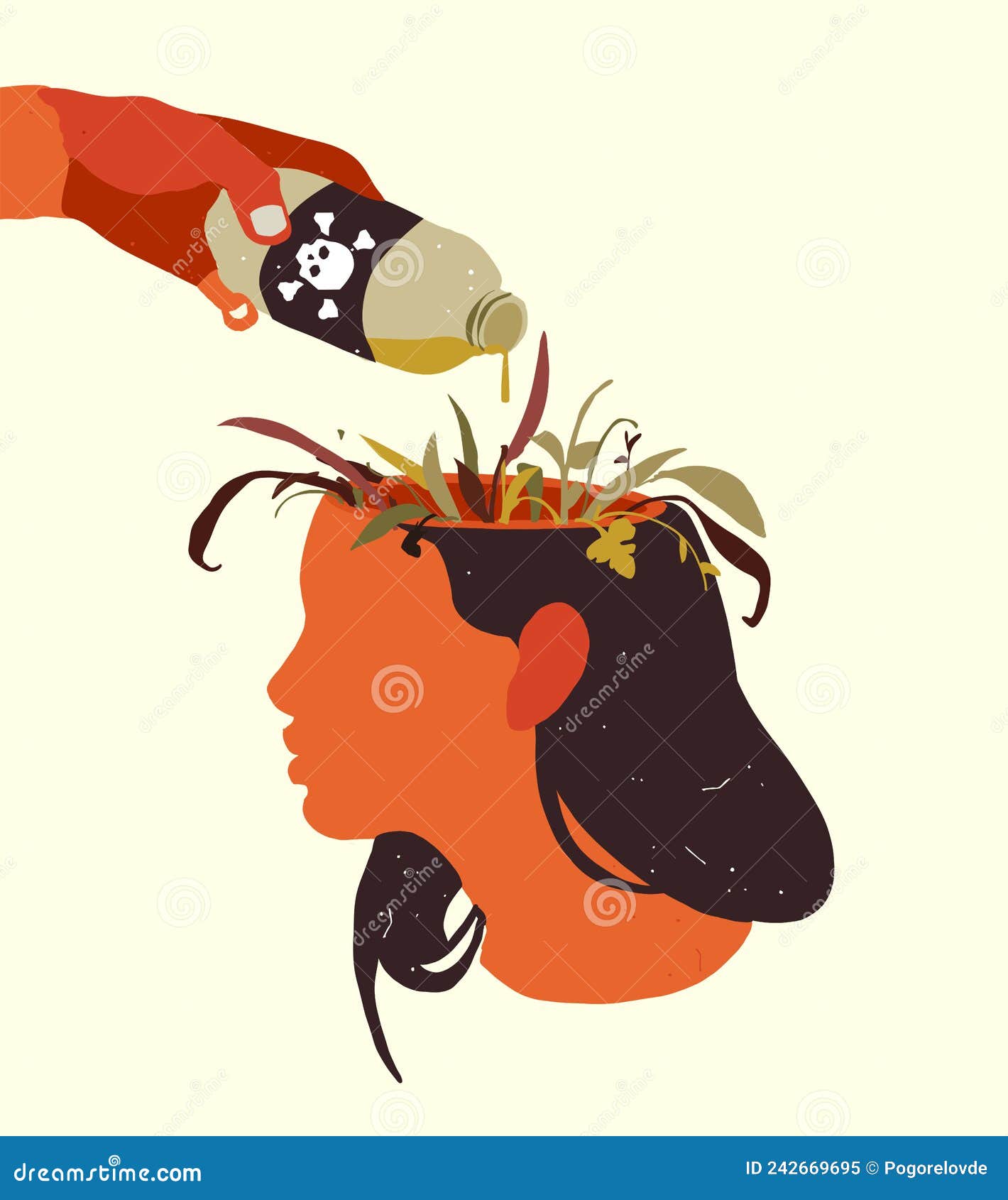 Concept of Poisoned Mind, Psychological Problems Stock Vector ...