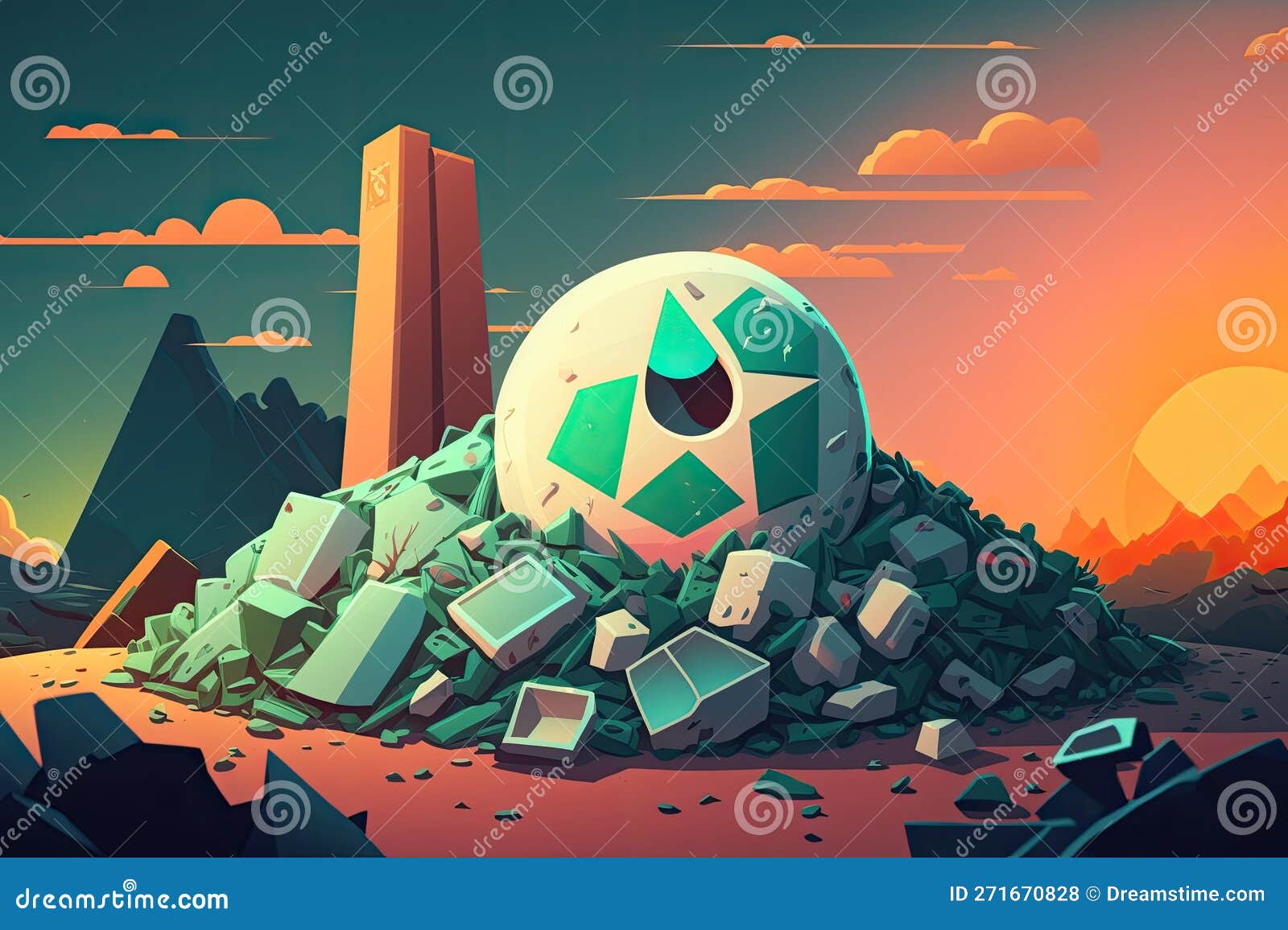 Concept of Pollution. Rubble in a Landfill or Garbage Dump As the Sun ...