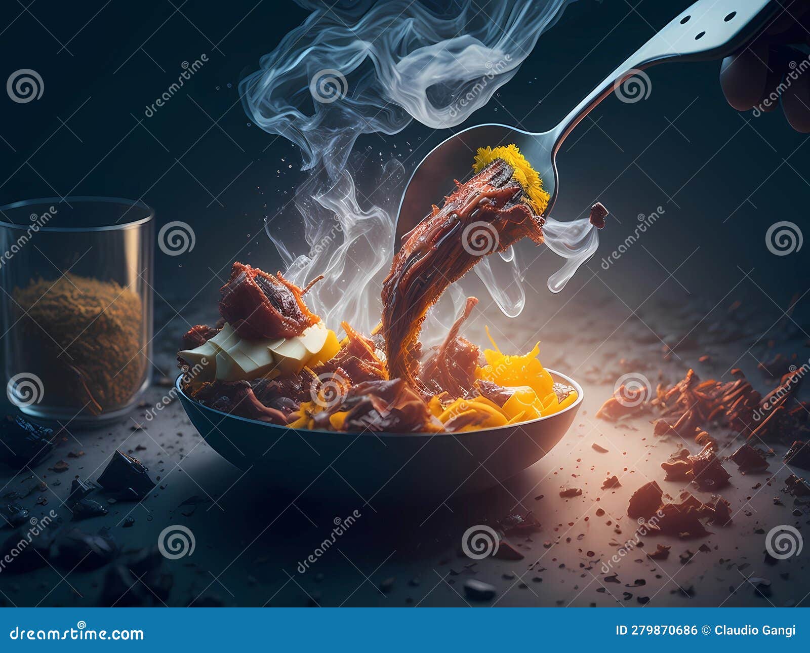 Concept of Pollution and Toxic Pollutants in Food Stock Illustration ...