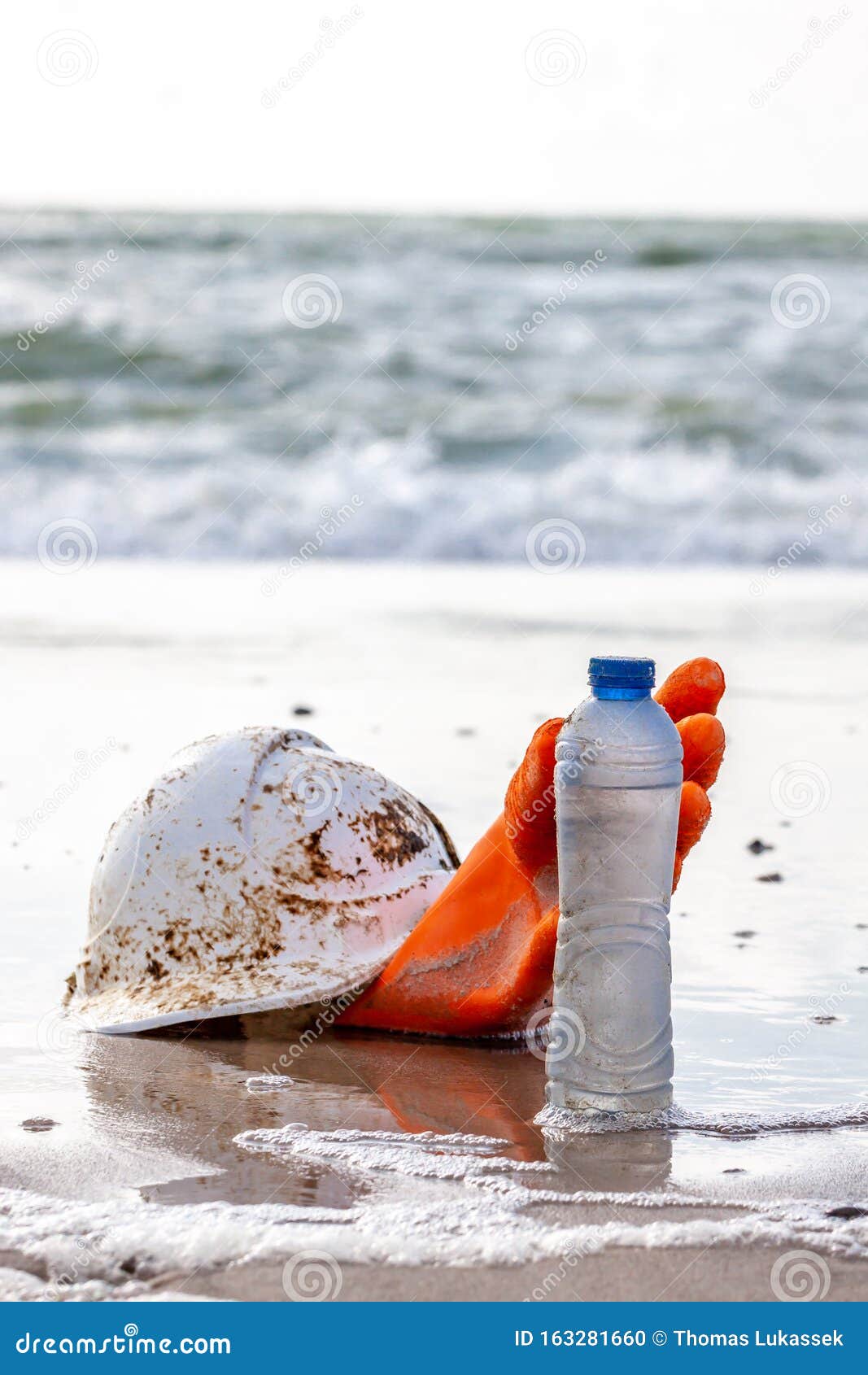 Concept of Pollution, Waste, Disposal and Plastic on the Beach Stock ...