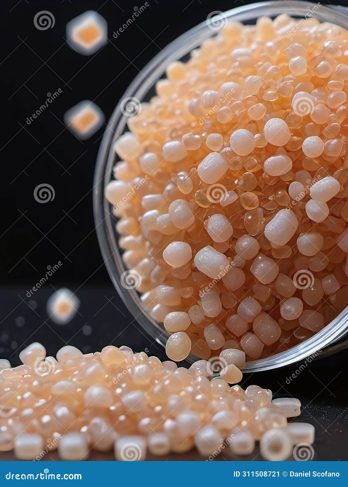 Polypropylene Granule, Plastic Granules Spill Onto the Table ...