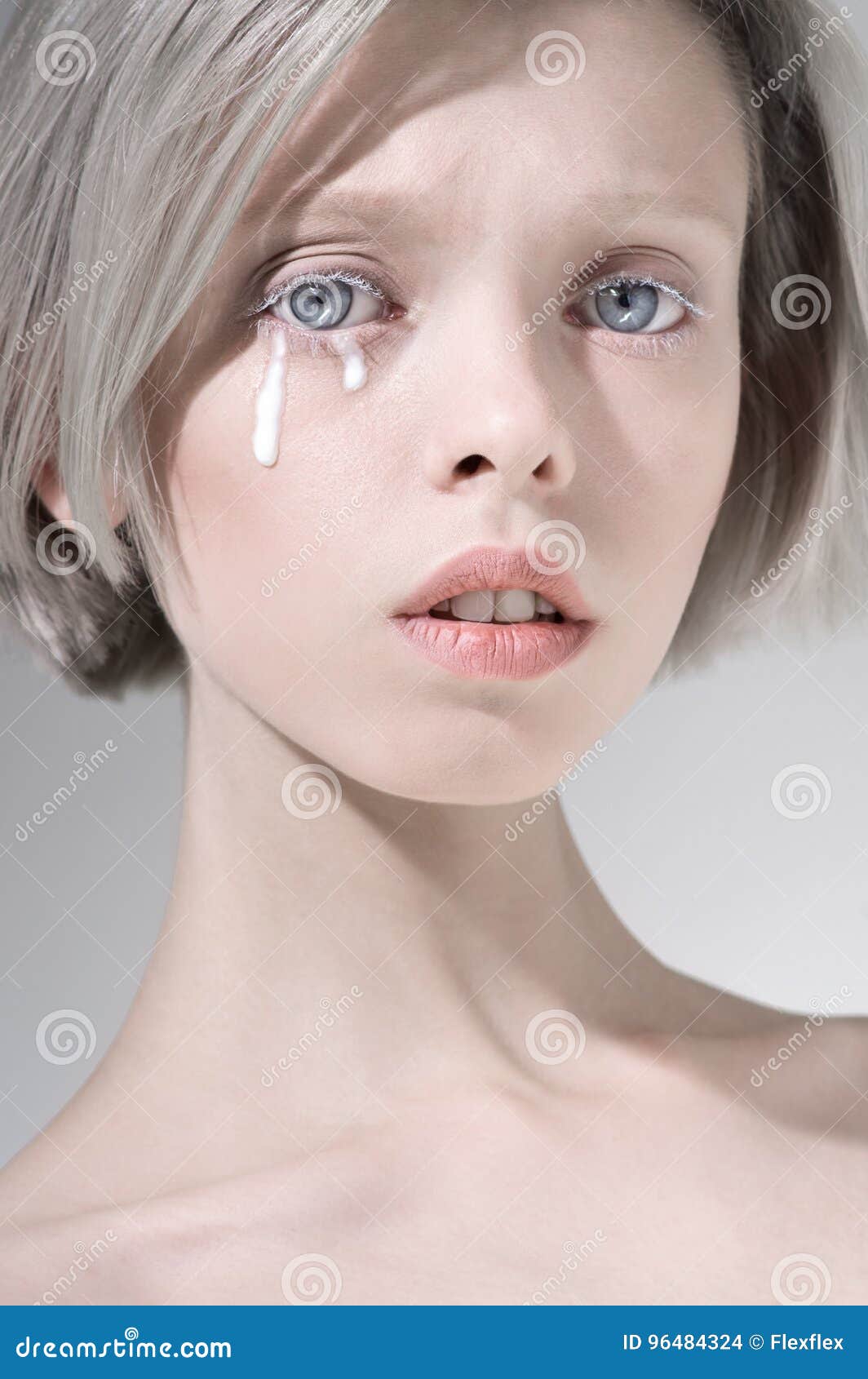 Strange Man And Woman In Medical Masks Hold Hands, They Are In A Panic ...