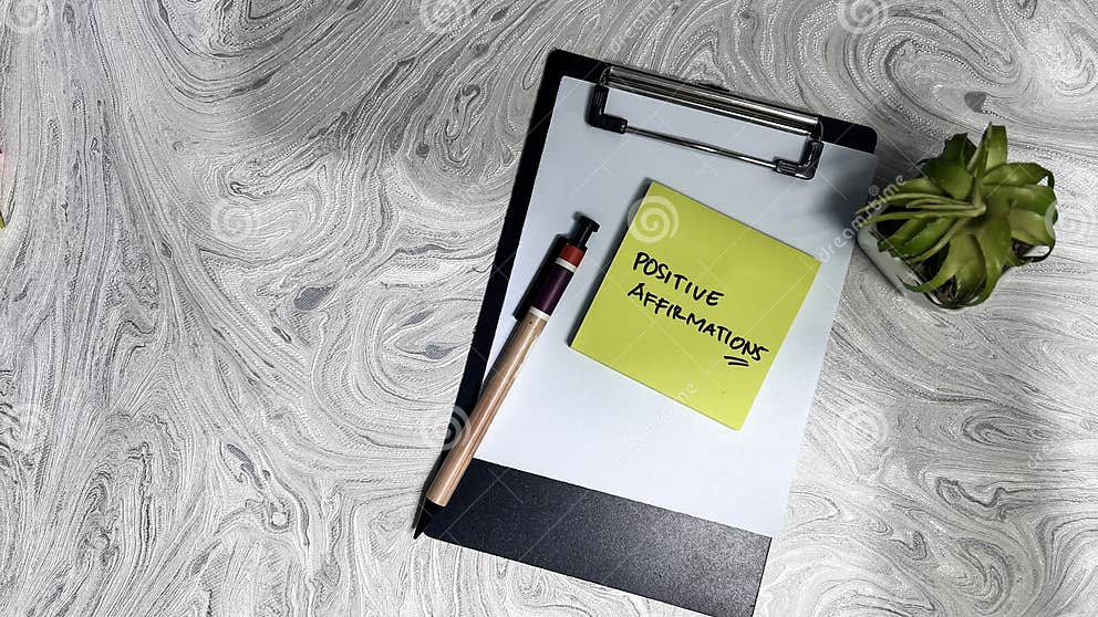 Concept of Positive Affirmations Write on Sticky Notes Isolated on ...