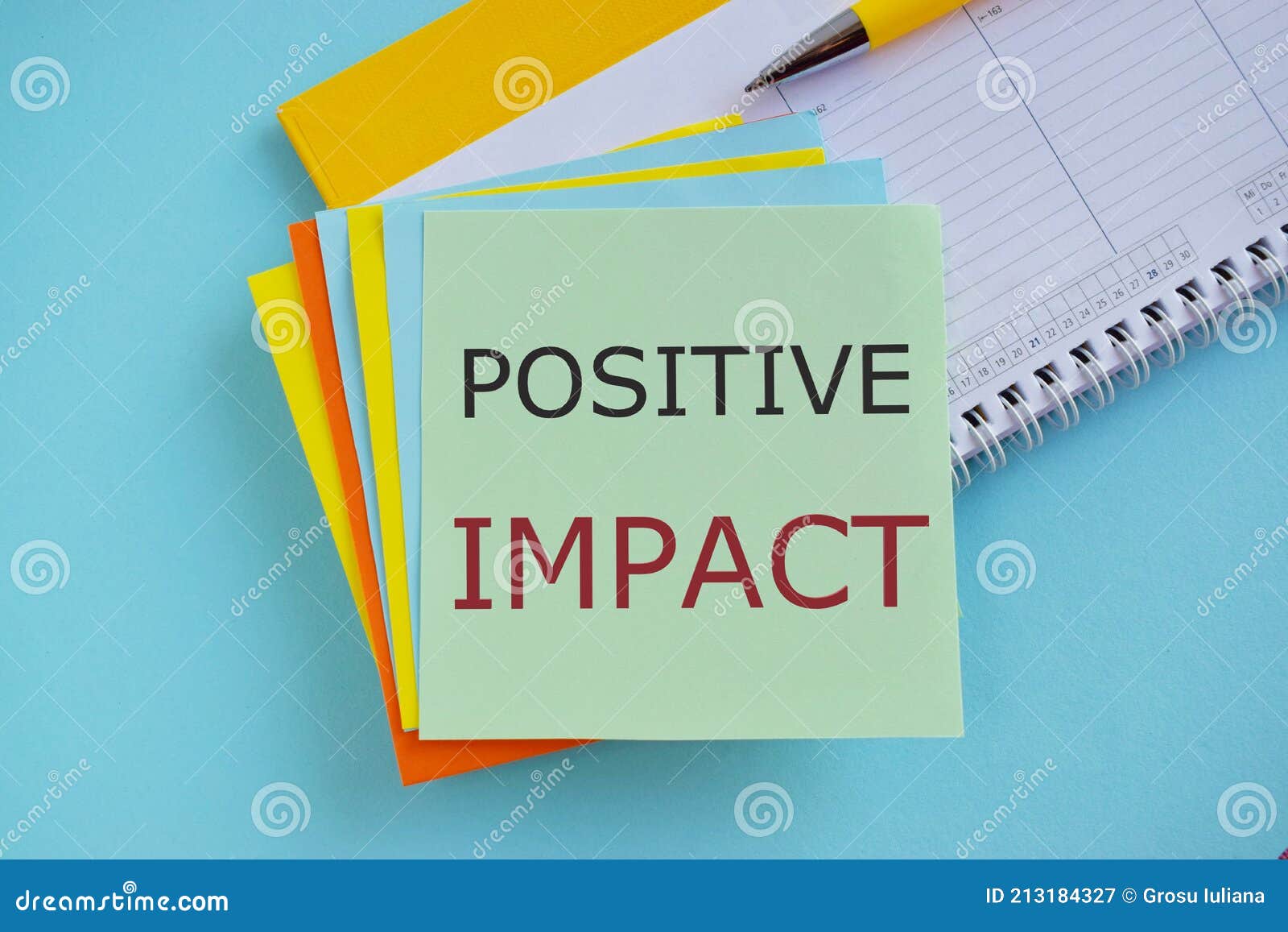 Concept of Positive Impact Text Written on Sticker Note Stock Image ...