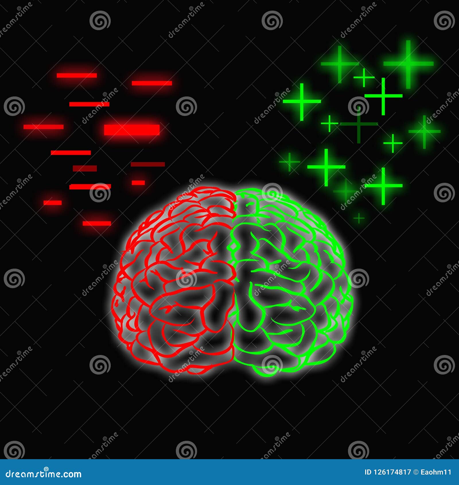 Positive Thinking and Negative Thinking and Black Background Stock ...