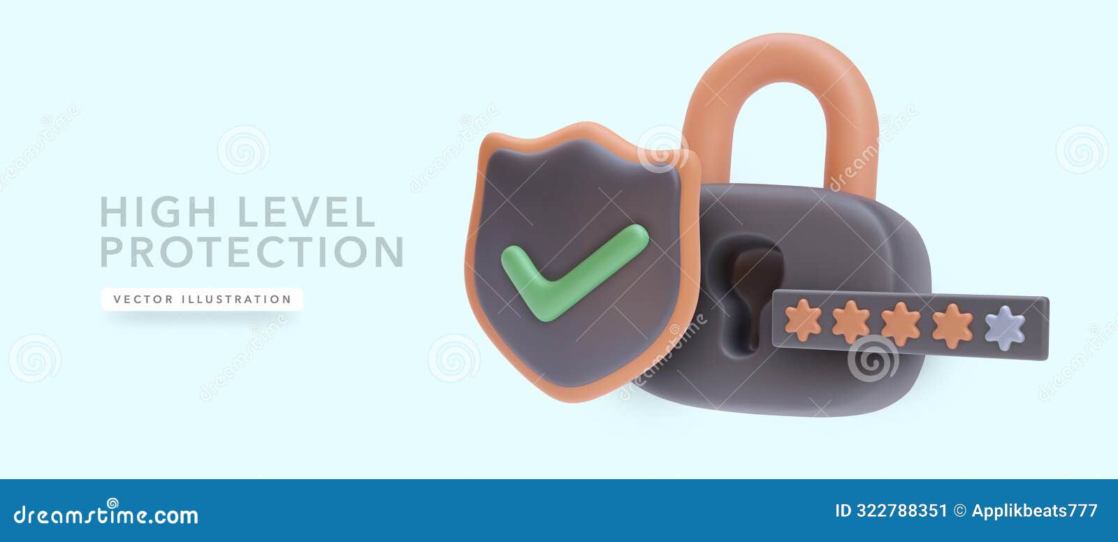 Concept Poster for High Level Protection in 3d Realistic Style. Vector ...