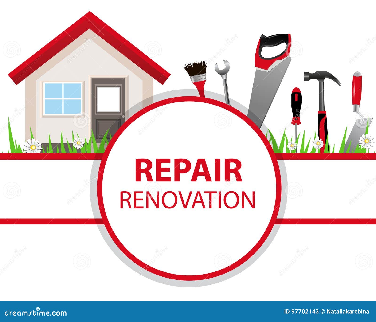 Concept Poster for Home Renovation and Construction. House with Stock ...