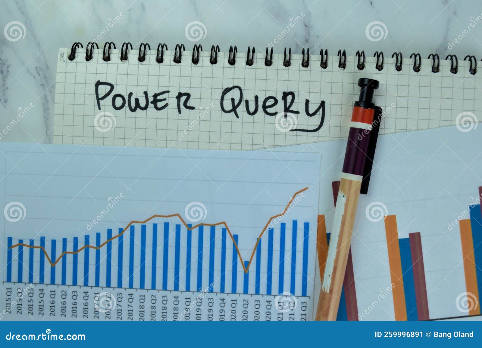 Concept of Power Query Write on a Book with Statistics Isolated on ... Concept of Power Query Write on a Book with Statistics Isolated on ...