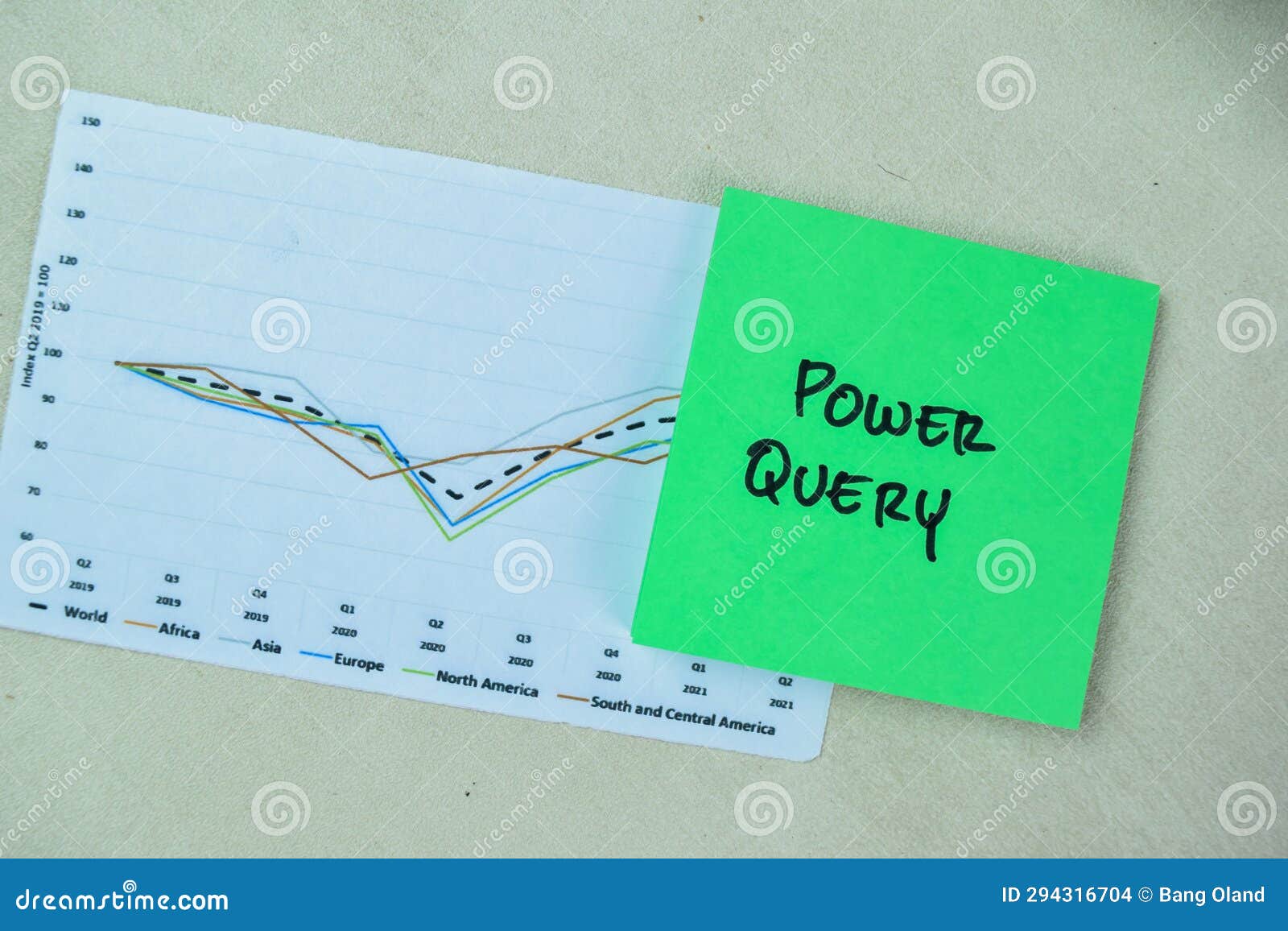 Concept of Power Query Write on Sticky Notes Isolated on Wooden Table ...