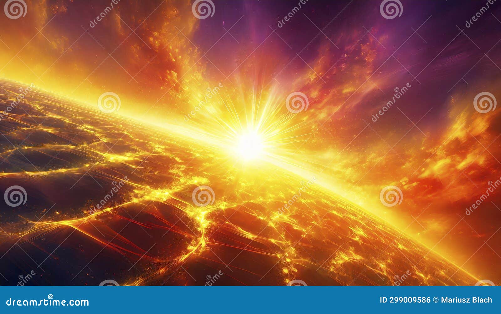 Concept of Powerful Sun Energy in the Space Stock Illustration ...