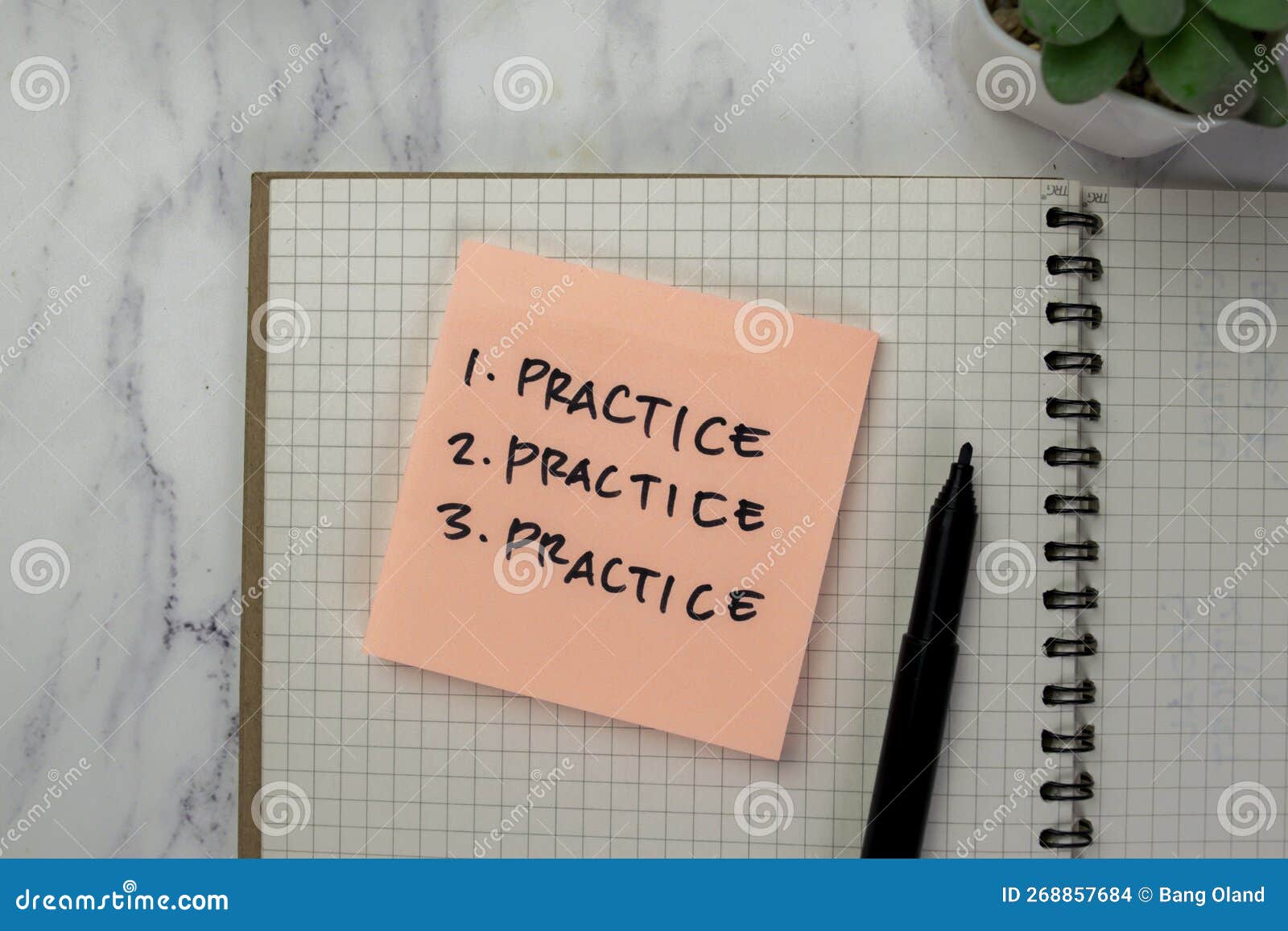 Concept of Practice, Practice, Practice Write on Sticky Notes Isolated ...