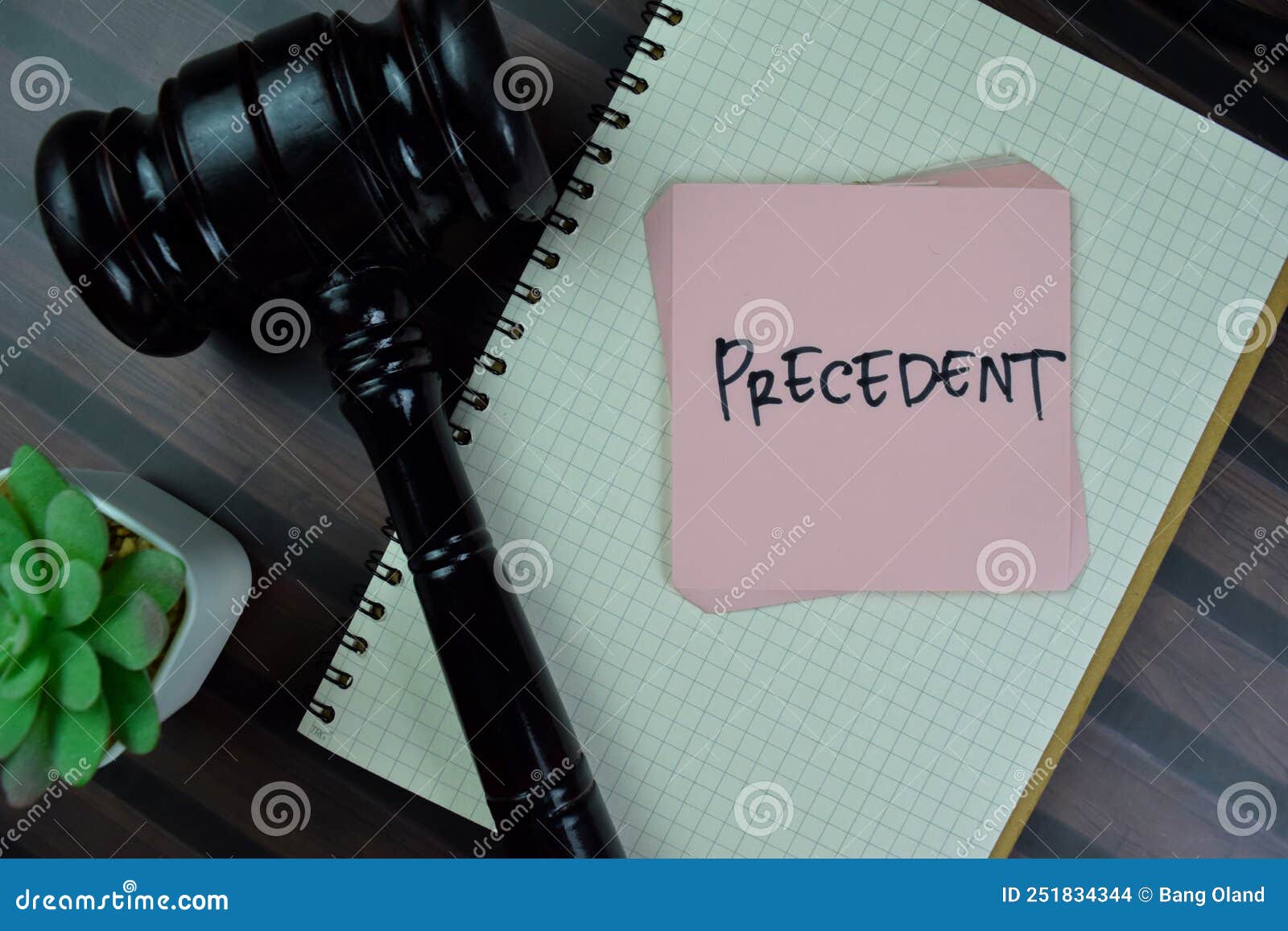 Concept of Precedent Write on Sticky Notes with Gavel Isolated on ...