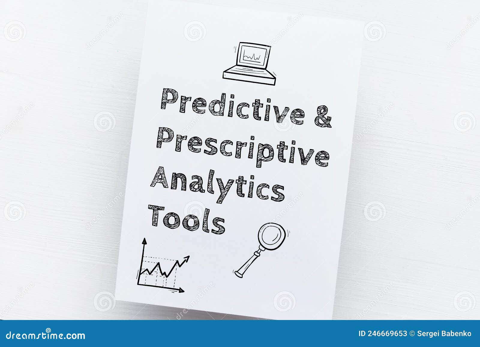 Concept Predictive Prescriptive Analytics Tools. Text on a Piece of ...