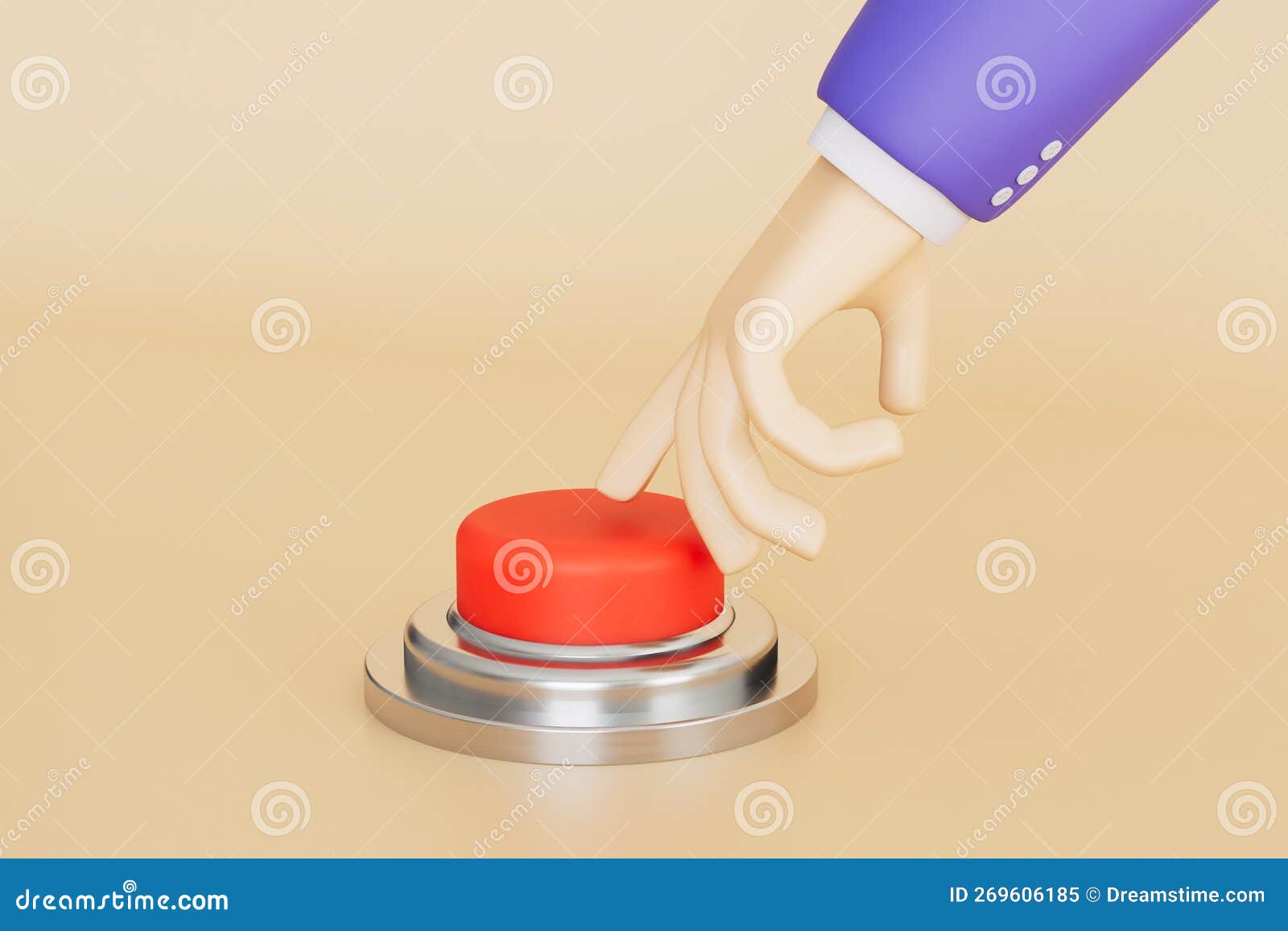 The Concept of Pressing the Panic Button. a Hand that Reaches for a Red ...