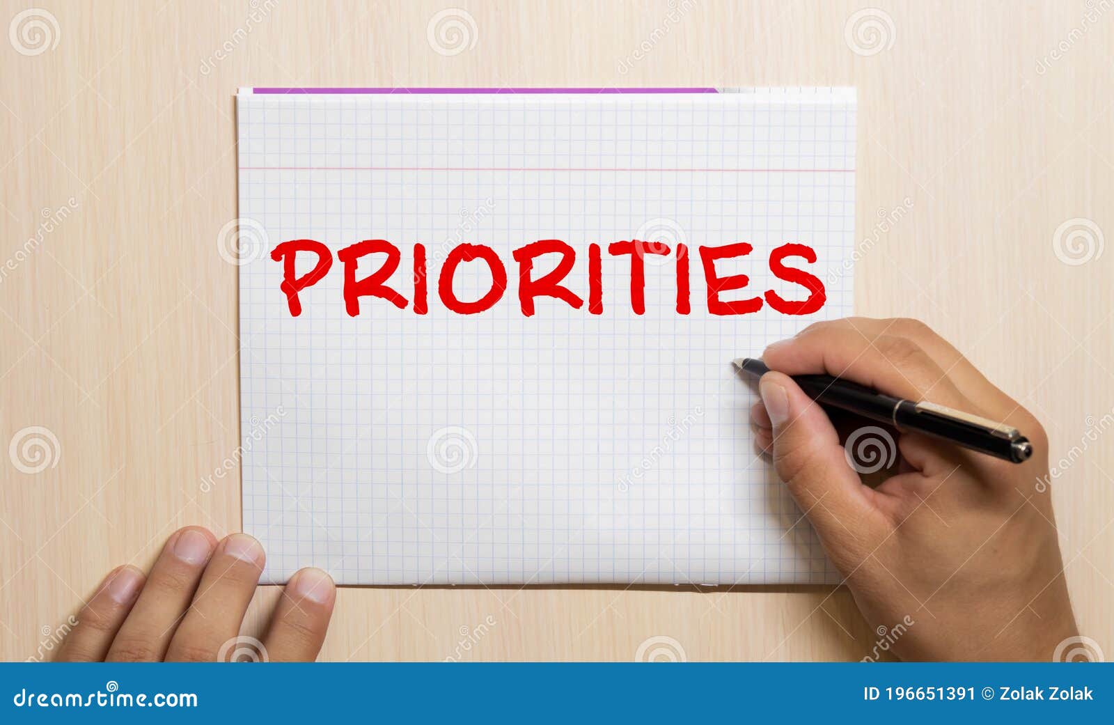 Concept of Priority on Written Priority on Red Sticky Notes within Many ...