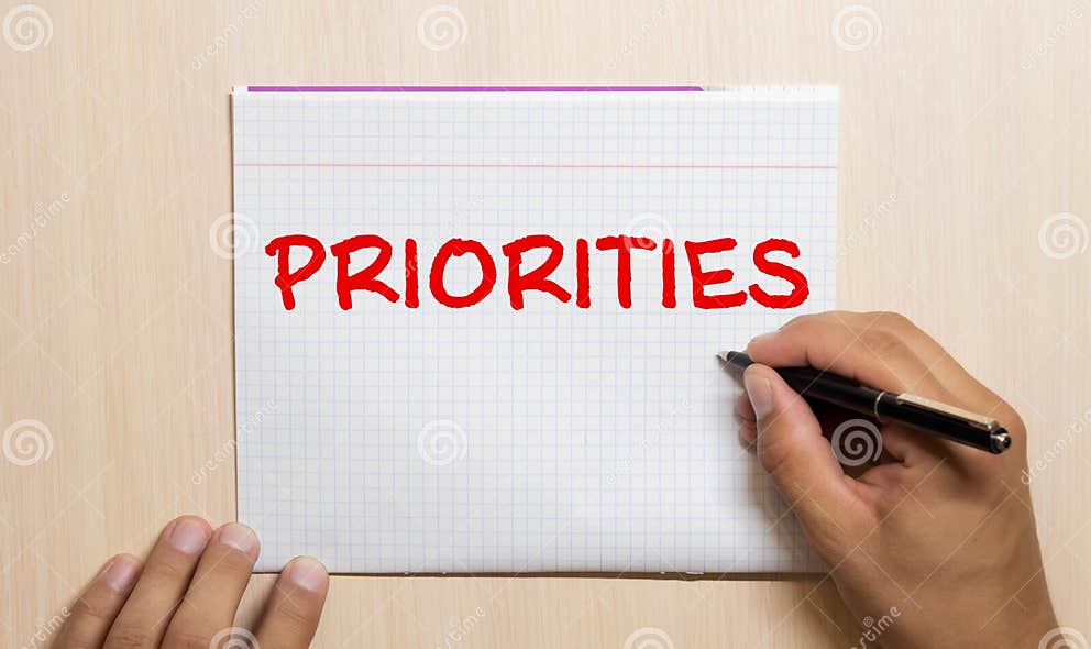 Concept of Priority on Written Priority on Red Sticky Notes within Many ...
