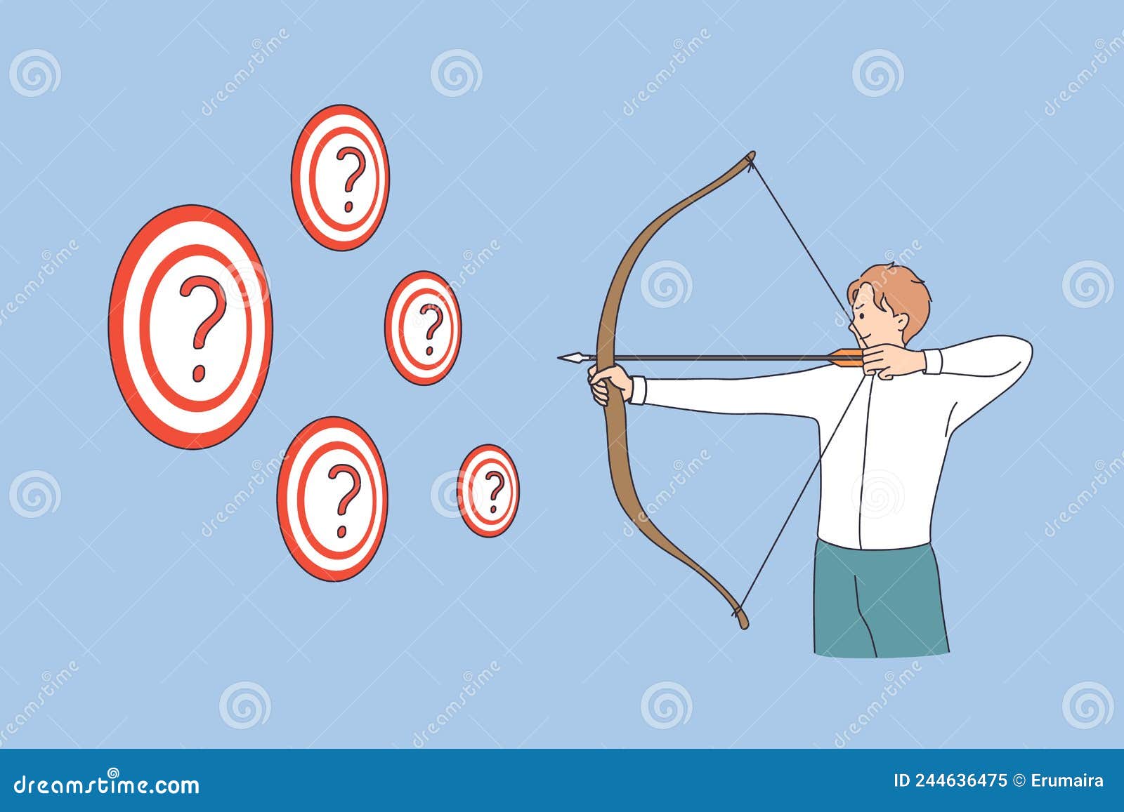 The Concept of Problem Solving. an Employee Shooting at a Target with a ...