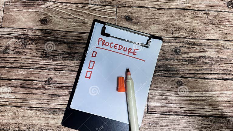 Concept of Procedure Write on Paperwork, Supported by an Additional ...