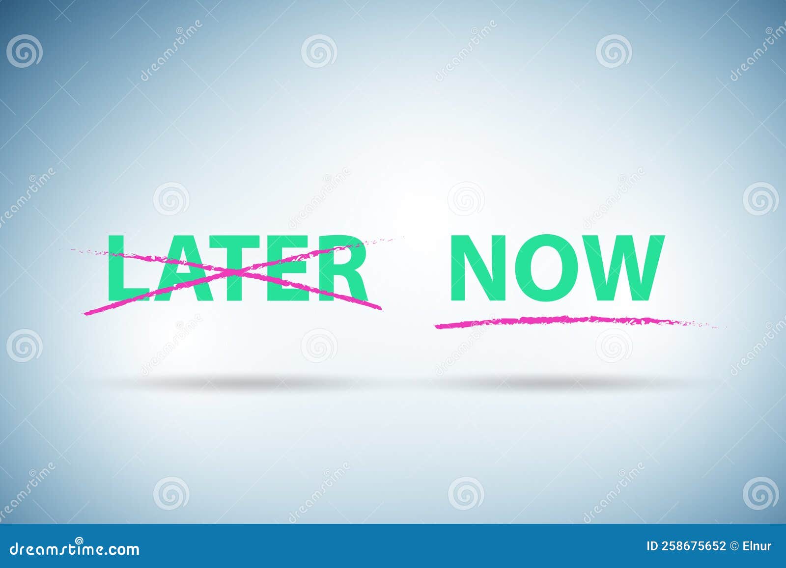 Concept of Procrastination with Now or Later Stock Illustration ...