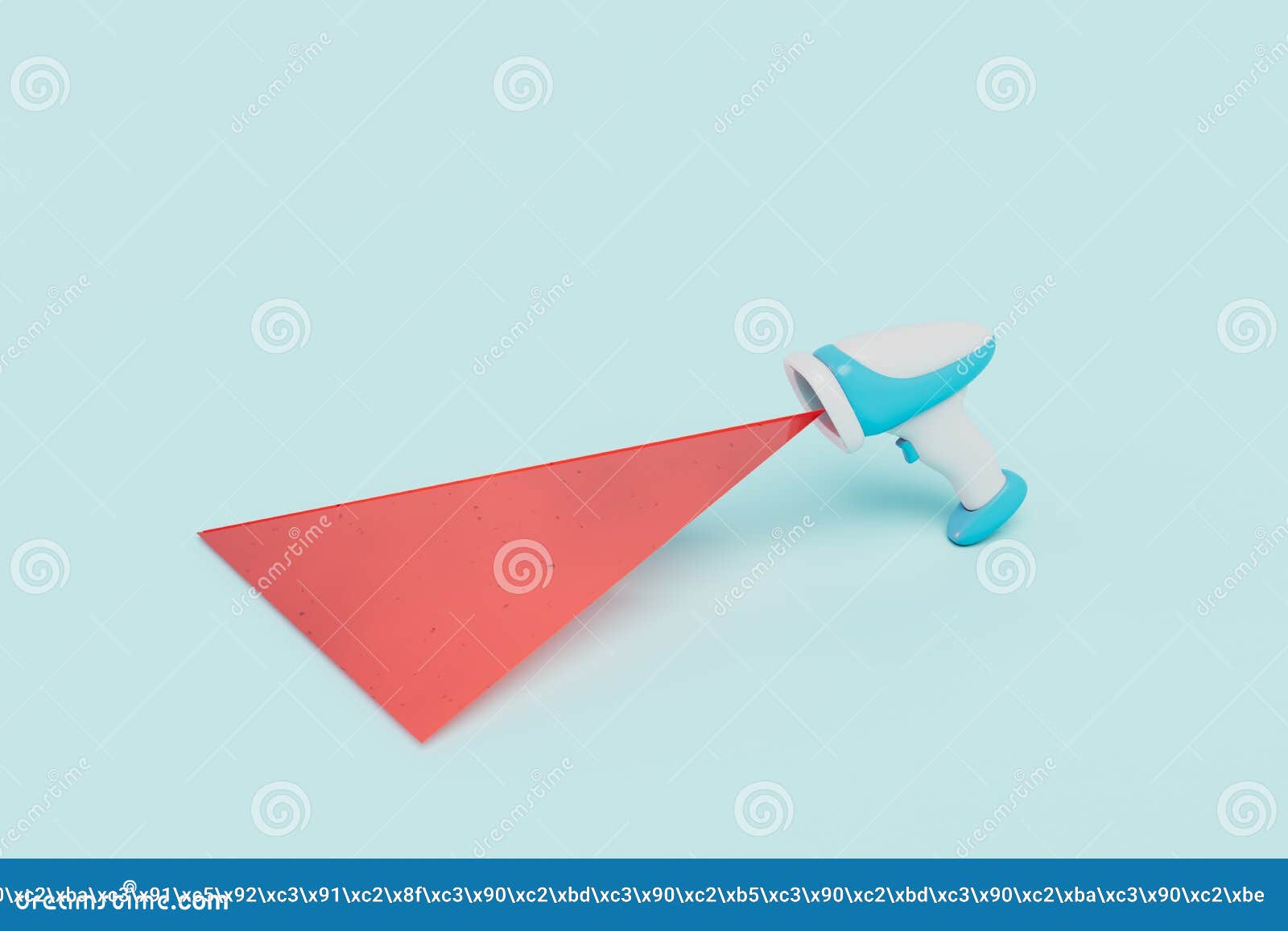 The Concept of Product Evaluation. Product Scanner with Red Laser Beam ...