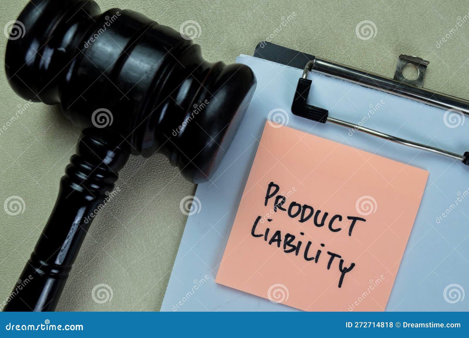 Concept of Product Liability Write on Sticky Notes with Gavel Isolated ...