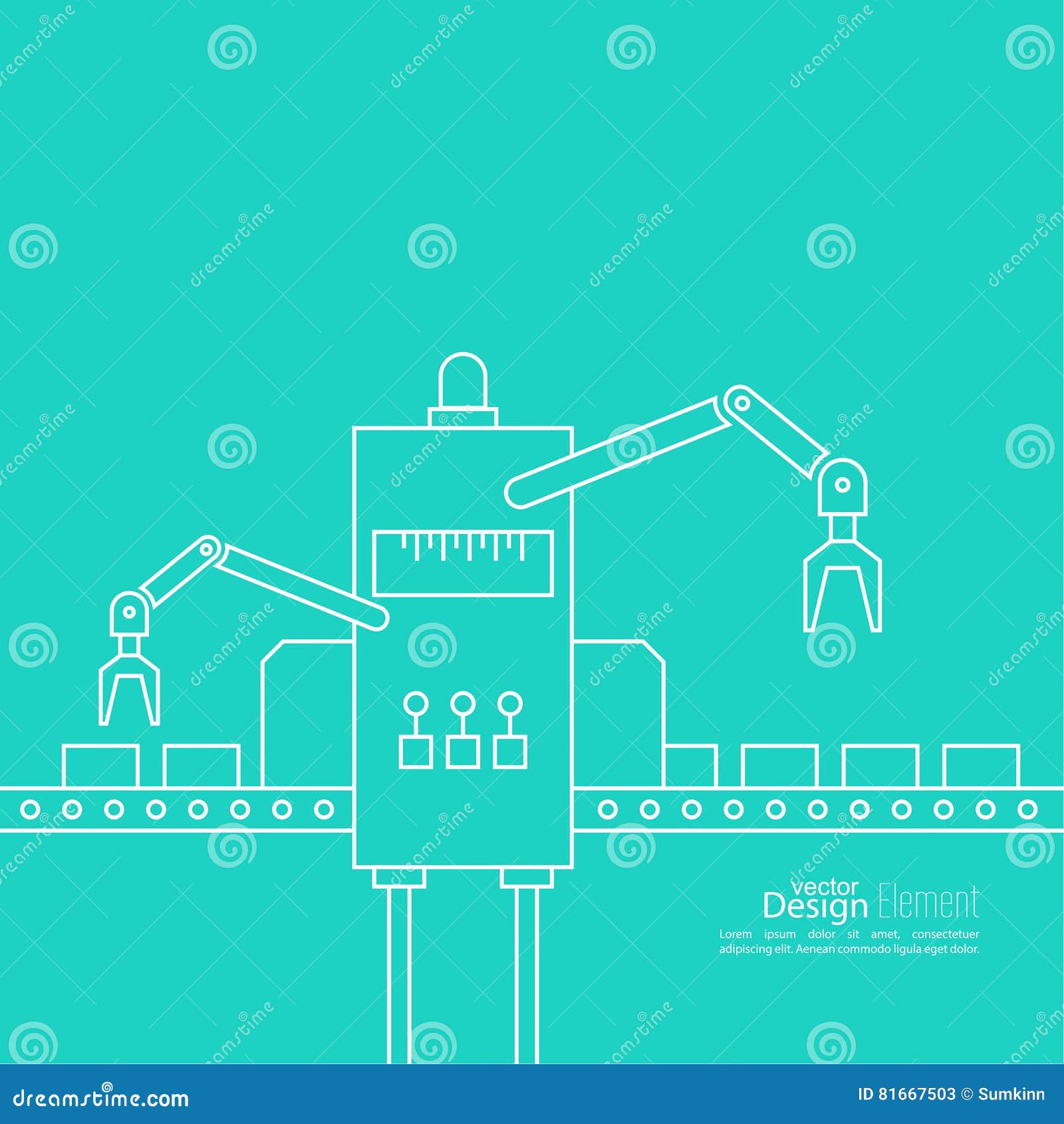 Concept Production line stock vector. Illustration of hydraulic - 81667503