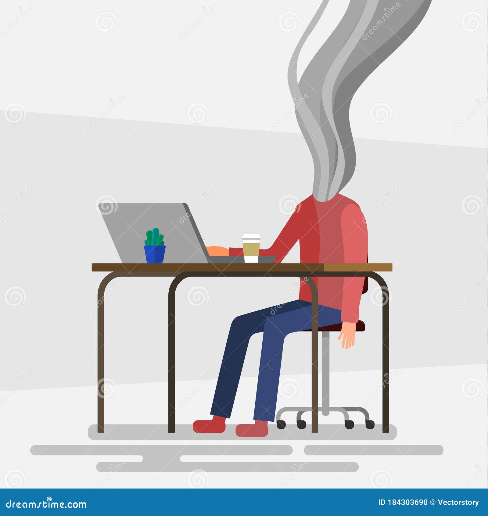 Professional Burnout. Exhausted African Girl With Low Battery Sitting ...