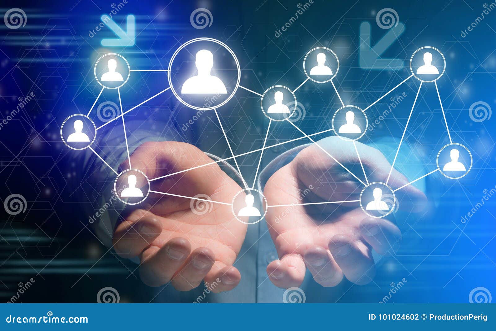 Concept of Professional Contact Relationship with Icon Around - Stock ...