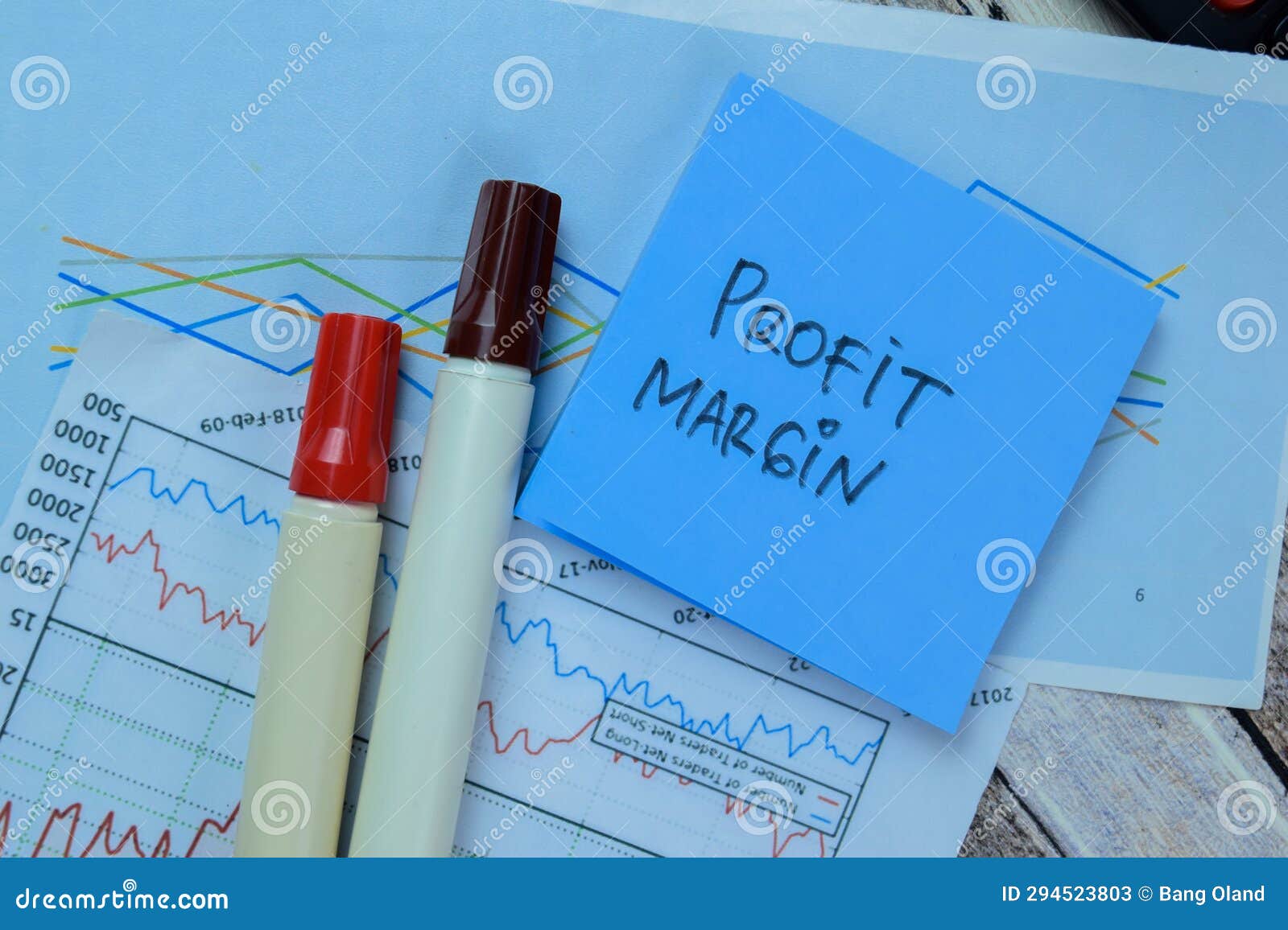 Concept of Profit Margin Write on Sticky Notes Isolated on Wooden Table ...
