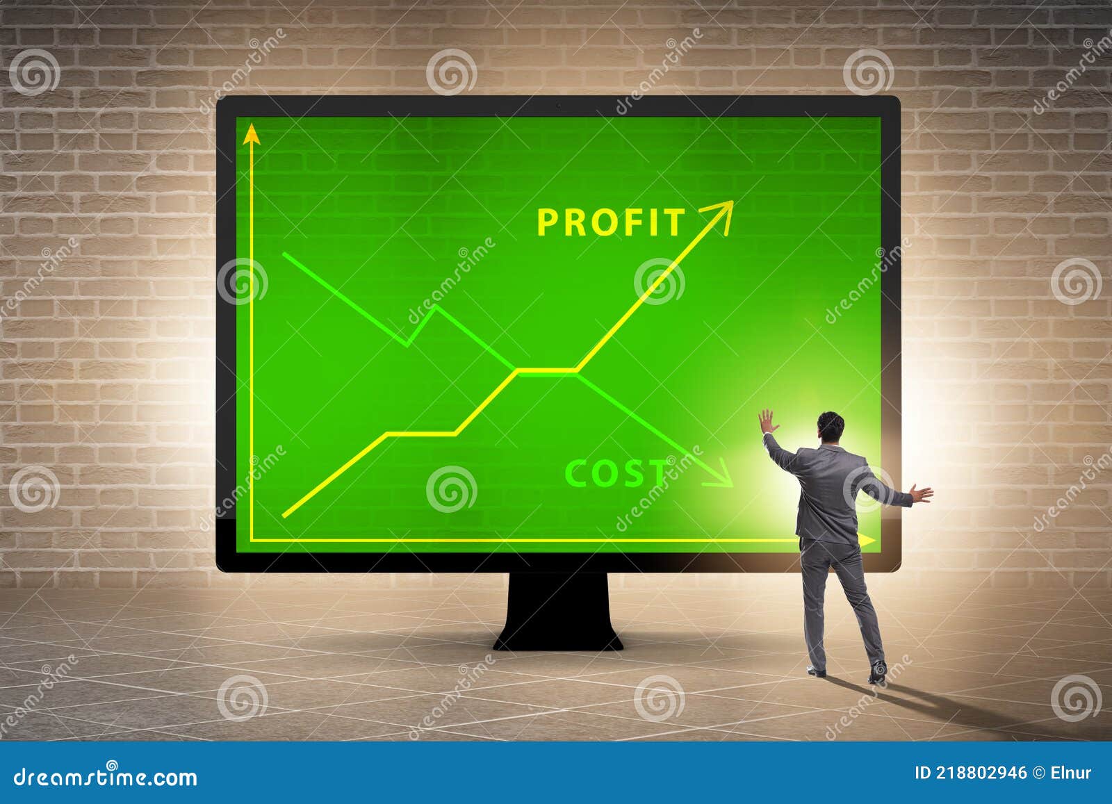 Concept of Proft and Loss with Businessman Stock Photo - Image of ...