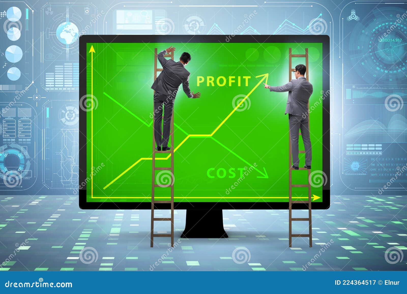 Concept of Proft and Loss with Businessman Stock Image - Image of chart ...