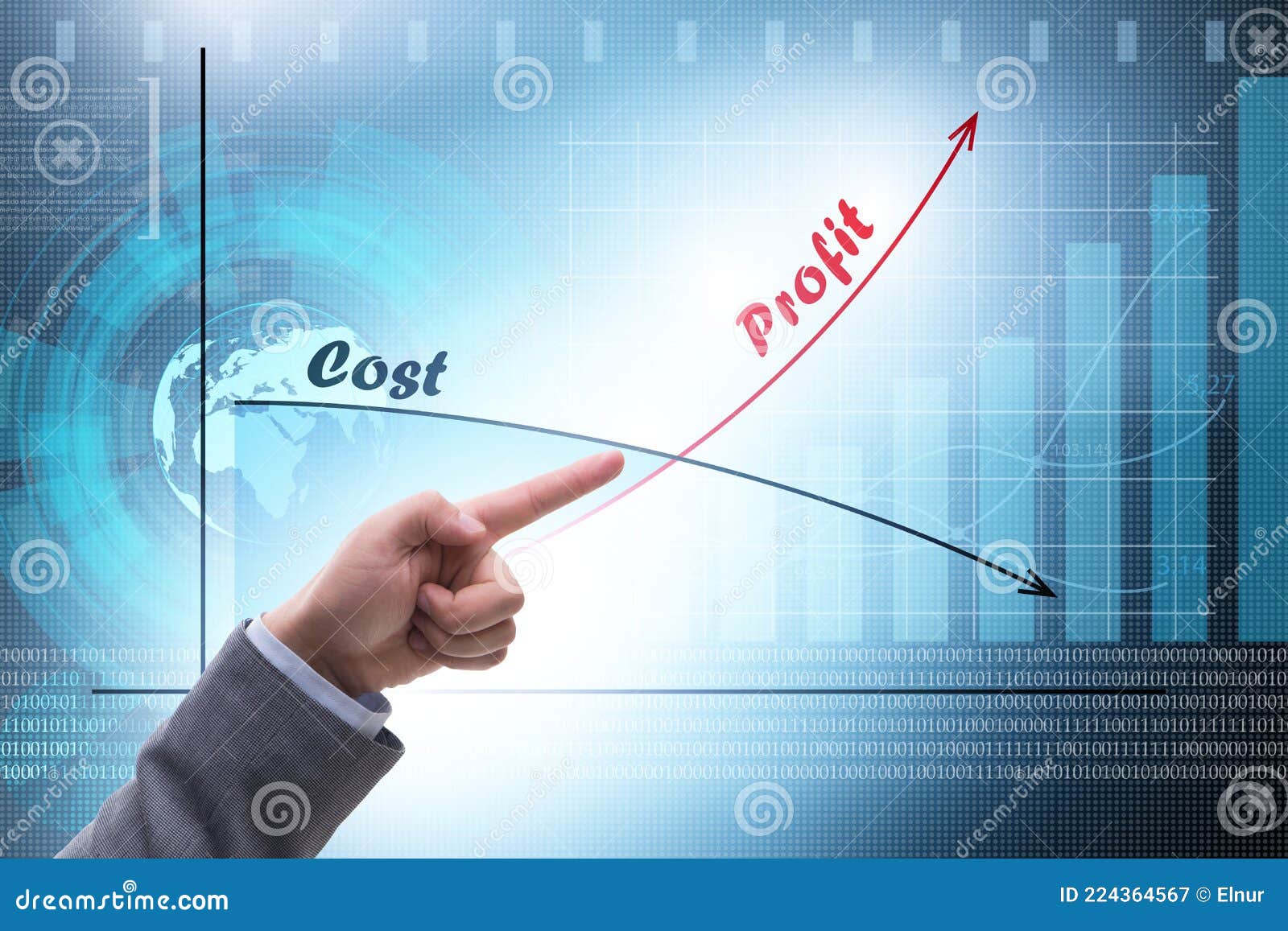 Concept of Proft and Loss with Businessman Stock Image - Image of data ...